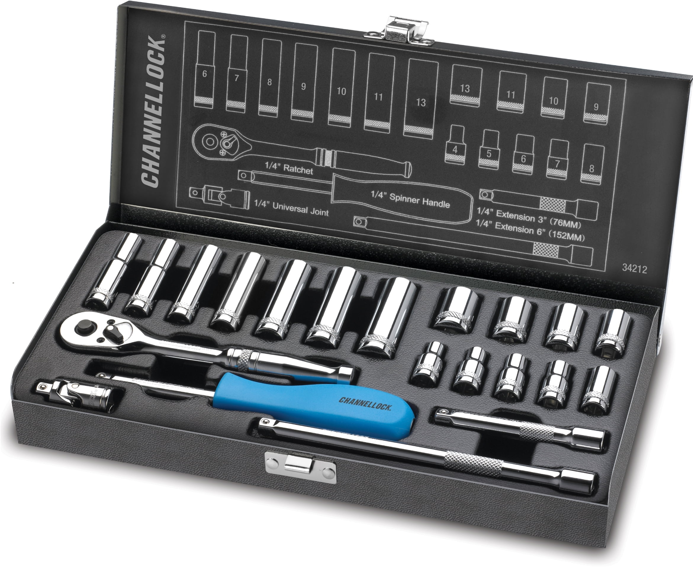 CHANNELLOCK 21pc 1/4" Metric Drive Socket Set - Walmart.com