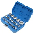 21pc Spline Socket Set 1/2" Drive 12-Point Metric (8-36mm) with Rounded ...