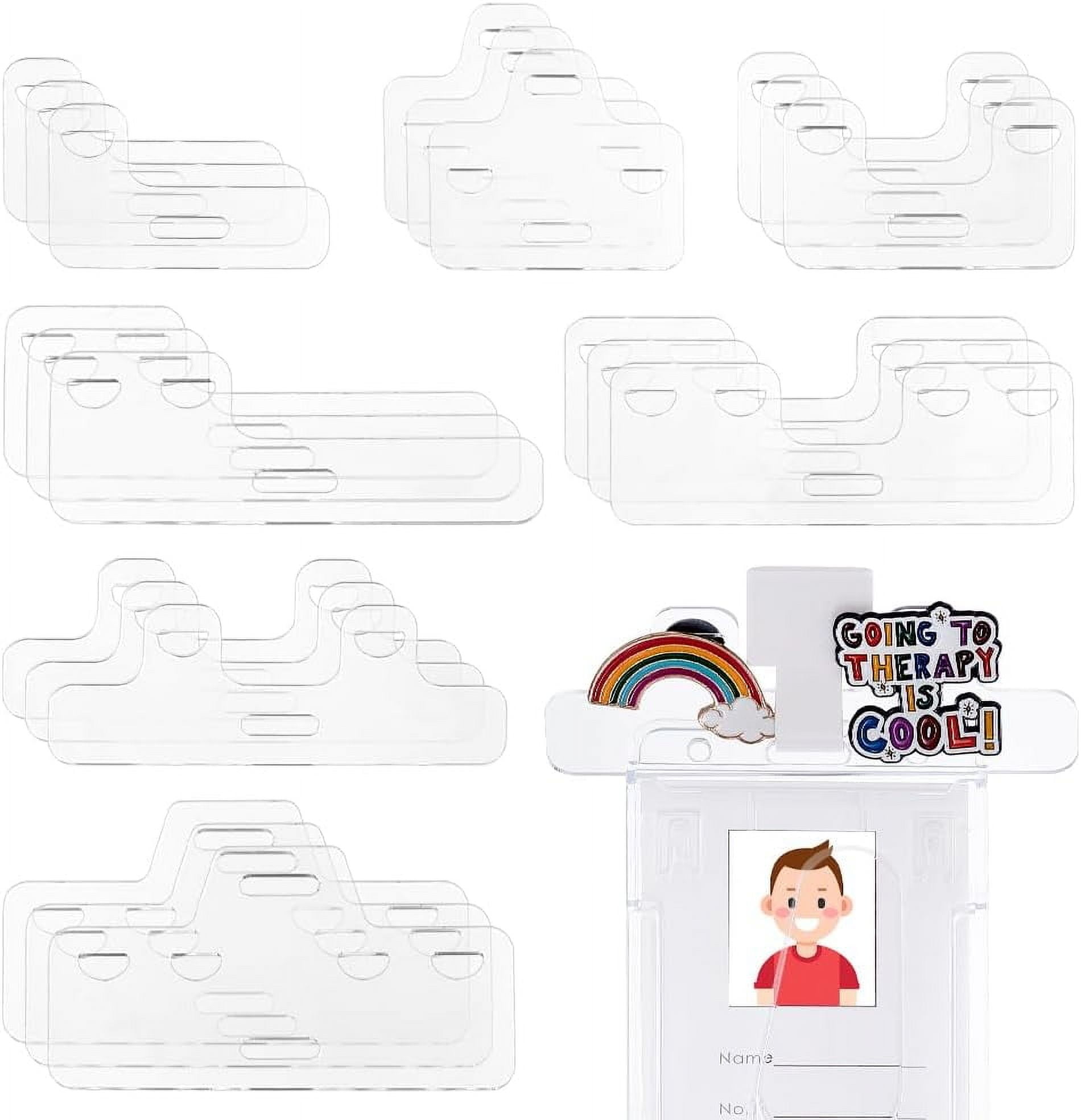 21pcs 7 Styles Badge Topper Clear Acrylic Card Holder Fit Vertical ...