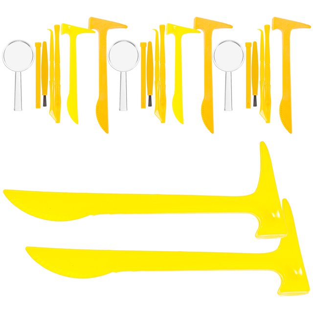 OUNONA Yellow Plastic Digging Tools Set for Decoration Use 21 Pieces 3 ...