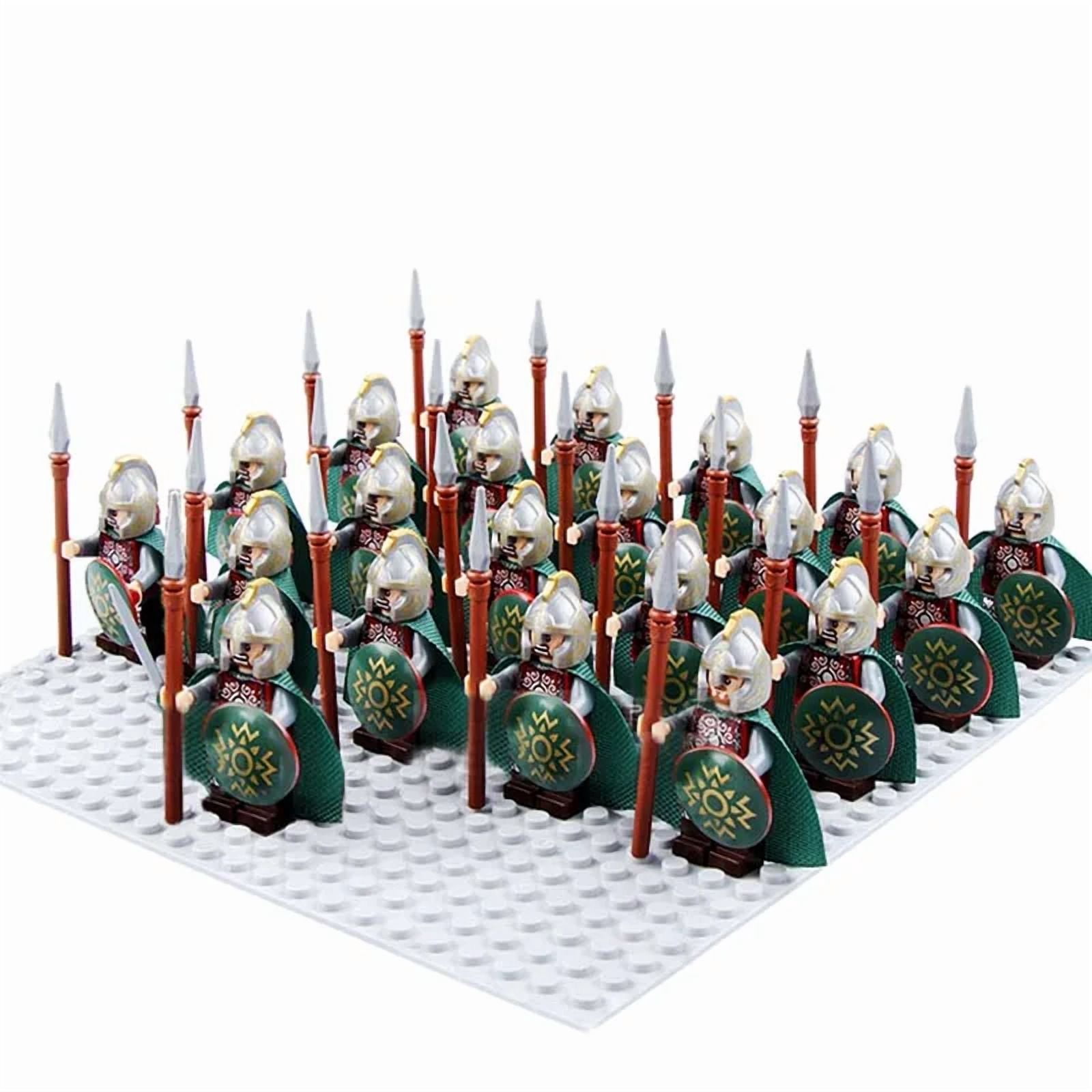 21pcs Medieval Dwarf Warrior Elves Knights lotr and Uruk-hai Orc Rohan ...