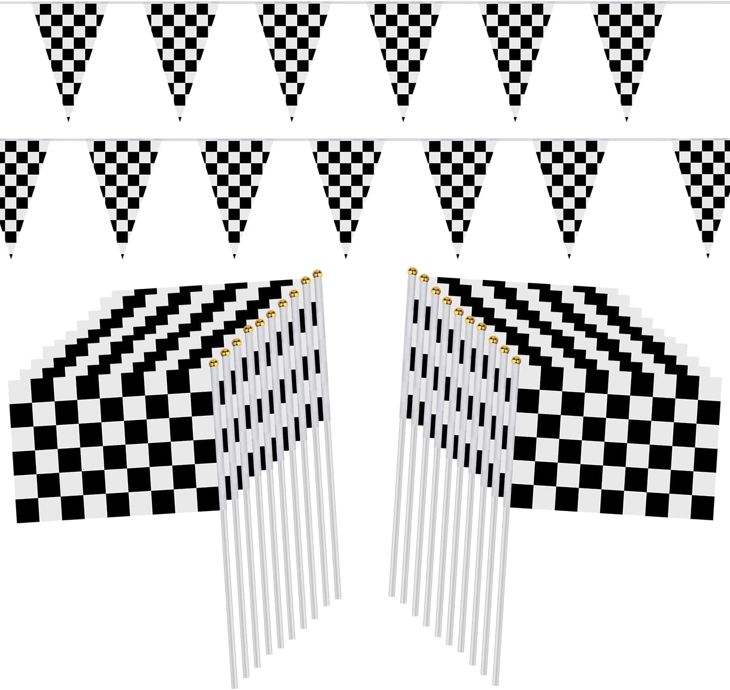 21pcs Race Car Theme Birthday Decorations Set, 98 Ft Pennant Flag ...