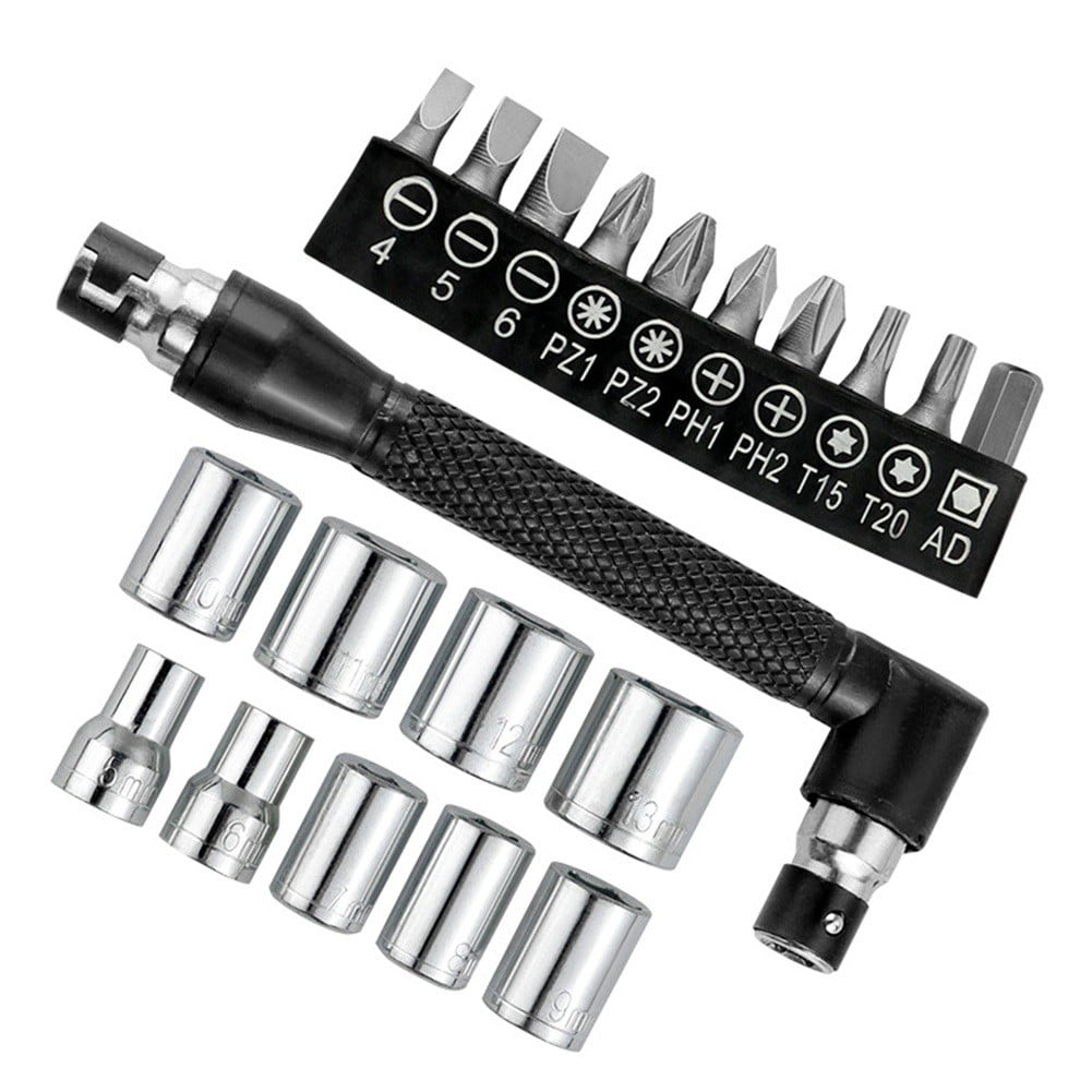 21pcs Socket Wrench Screwdriver Bits Tool Set 1/4 Socket Double-Ended Wrench - Walmart.com