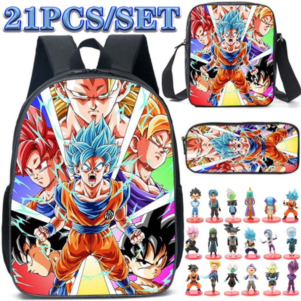 21pcs/set school bag anime goku student backpack+ ornament - Walmart.com