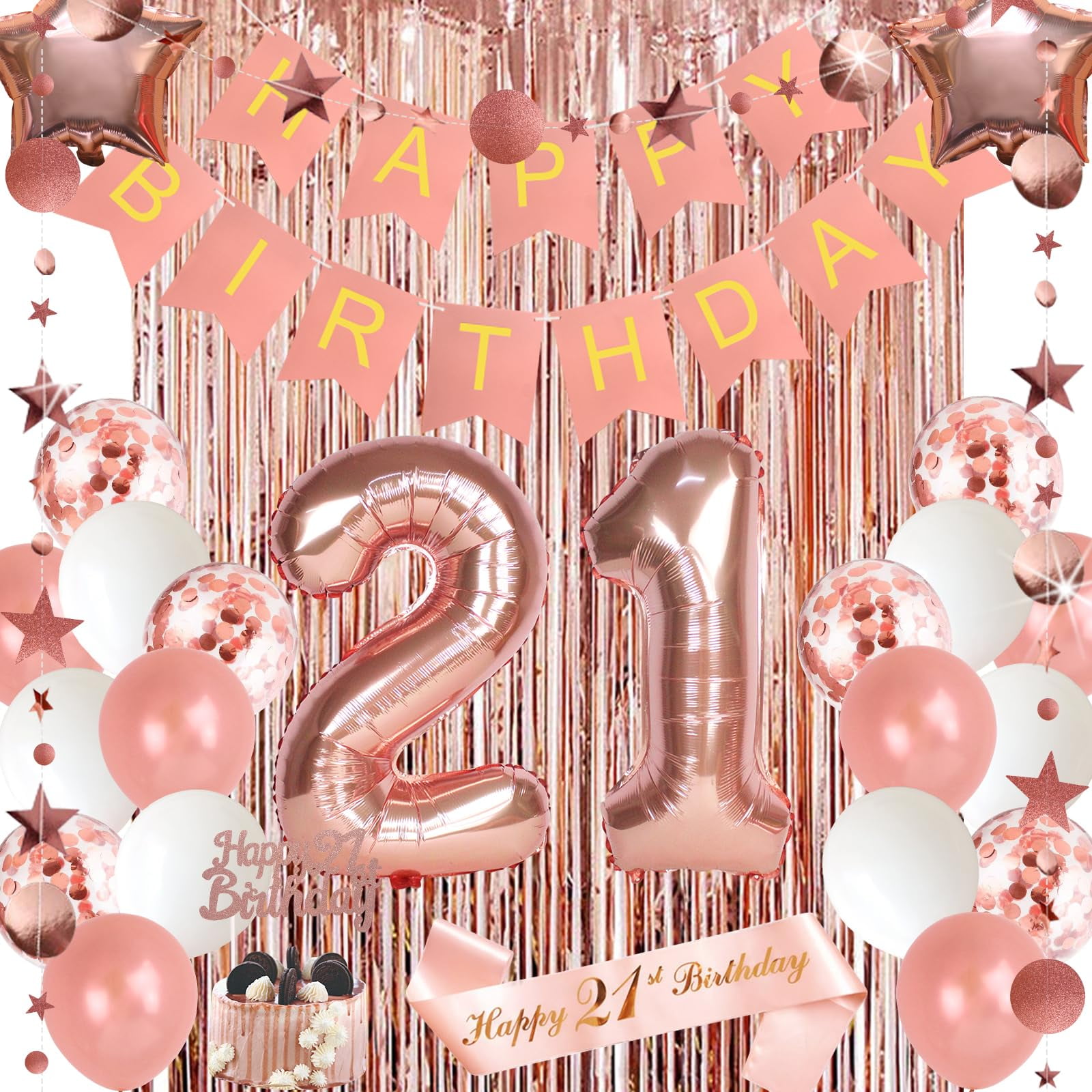 21st Birthday Decorations, 21st STF9 Birthday Decorations for Her Happy ...