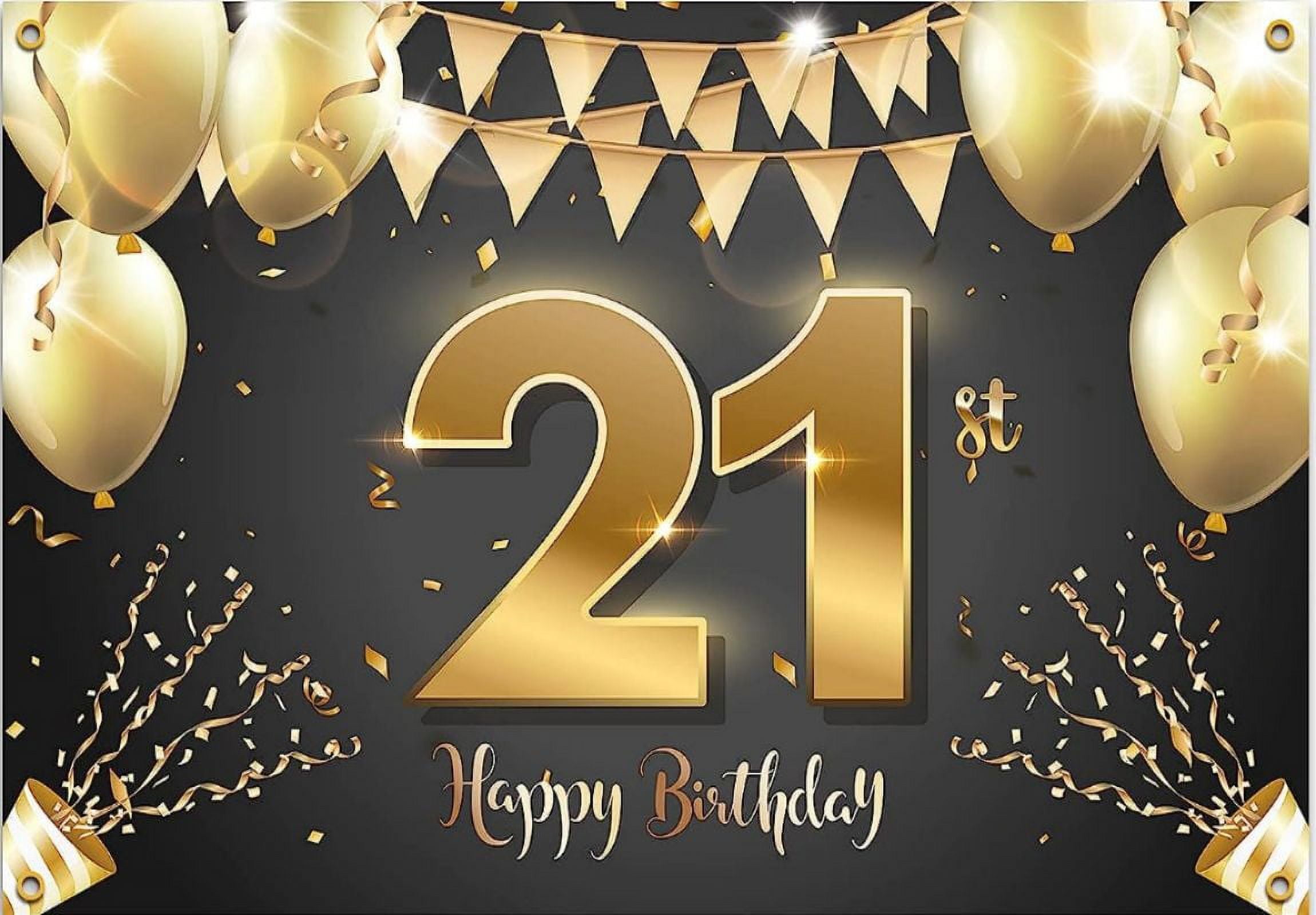 21st Birthday Number 21 Confetti Backdorp Background 21st Anniversary ...