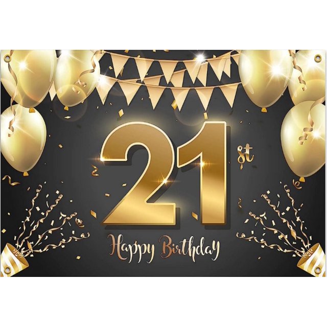 21st Birthday Number 21 Confetti Backdorp Background 21st Anniversary ...