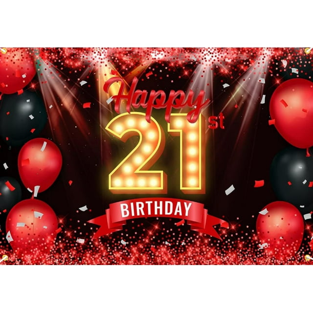 21st Birthday Number 21 Confetti Backdorp Background 21st Anniversary ...