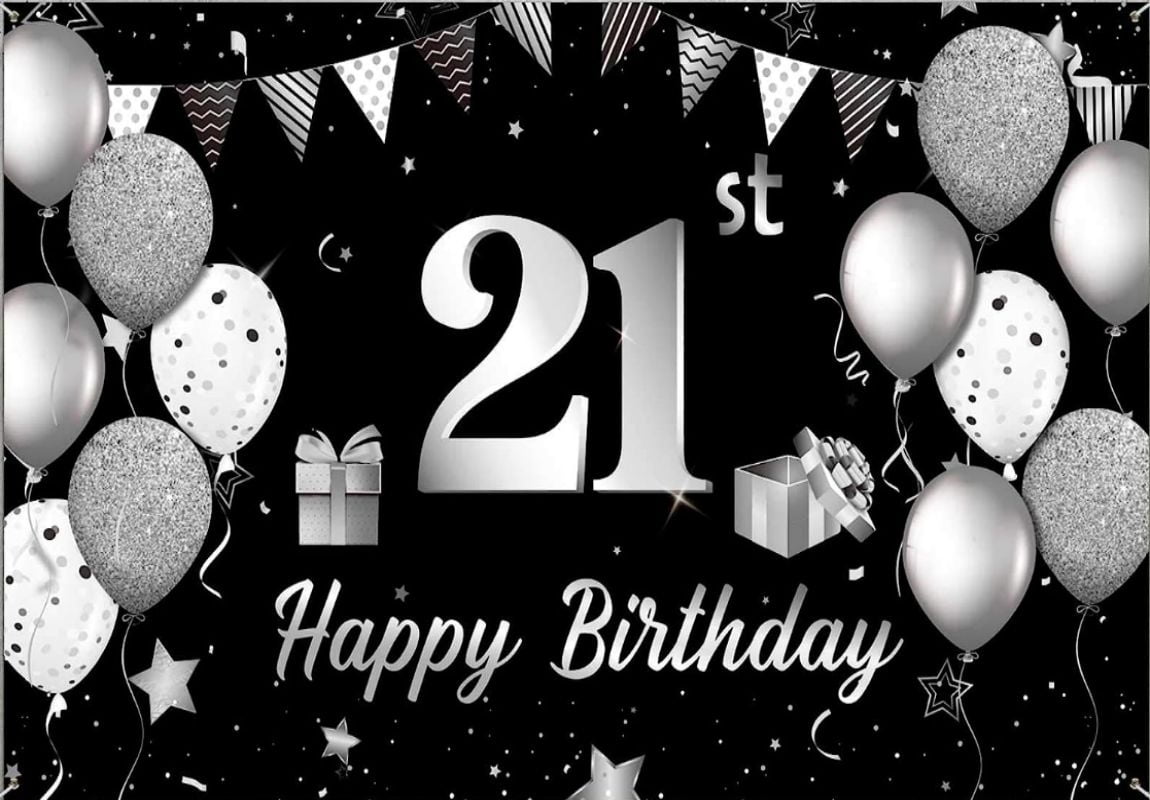 21st Birthday Number 21 Confetti Backdorp Background 21st Anniversary ...