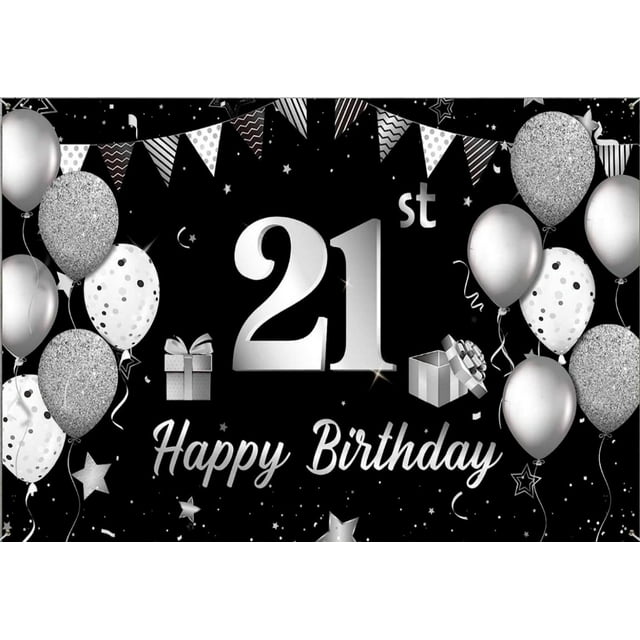 21st Birthday Number 21 Confetti Backdorp Background 21st Anniversary ...
