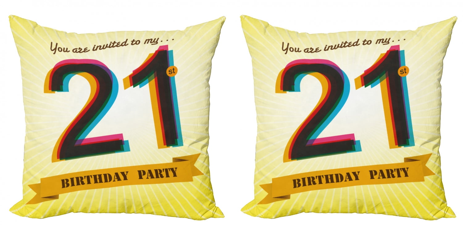 Ambesonne Colorful Throw Pillow Cover 2 Pack, Radial Backdrop, 18 ...