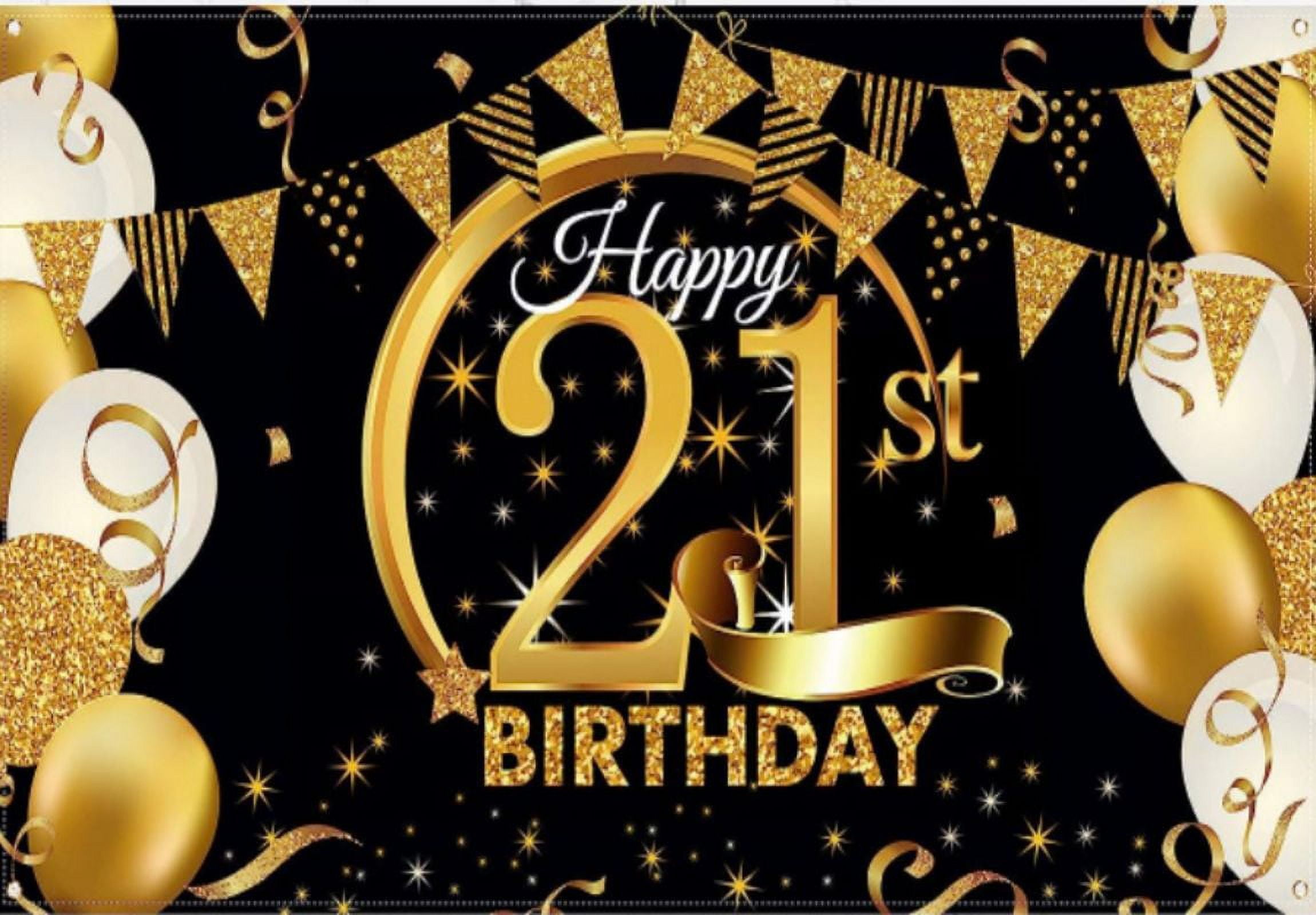 21st Birthday rations Cheers to 21 Years Banner Rose Gold 21 Year Old ...