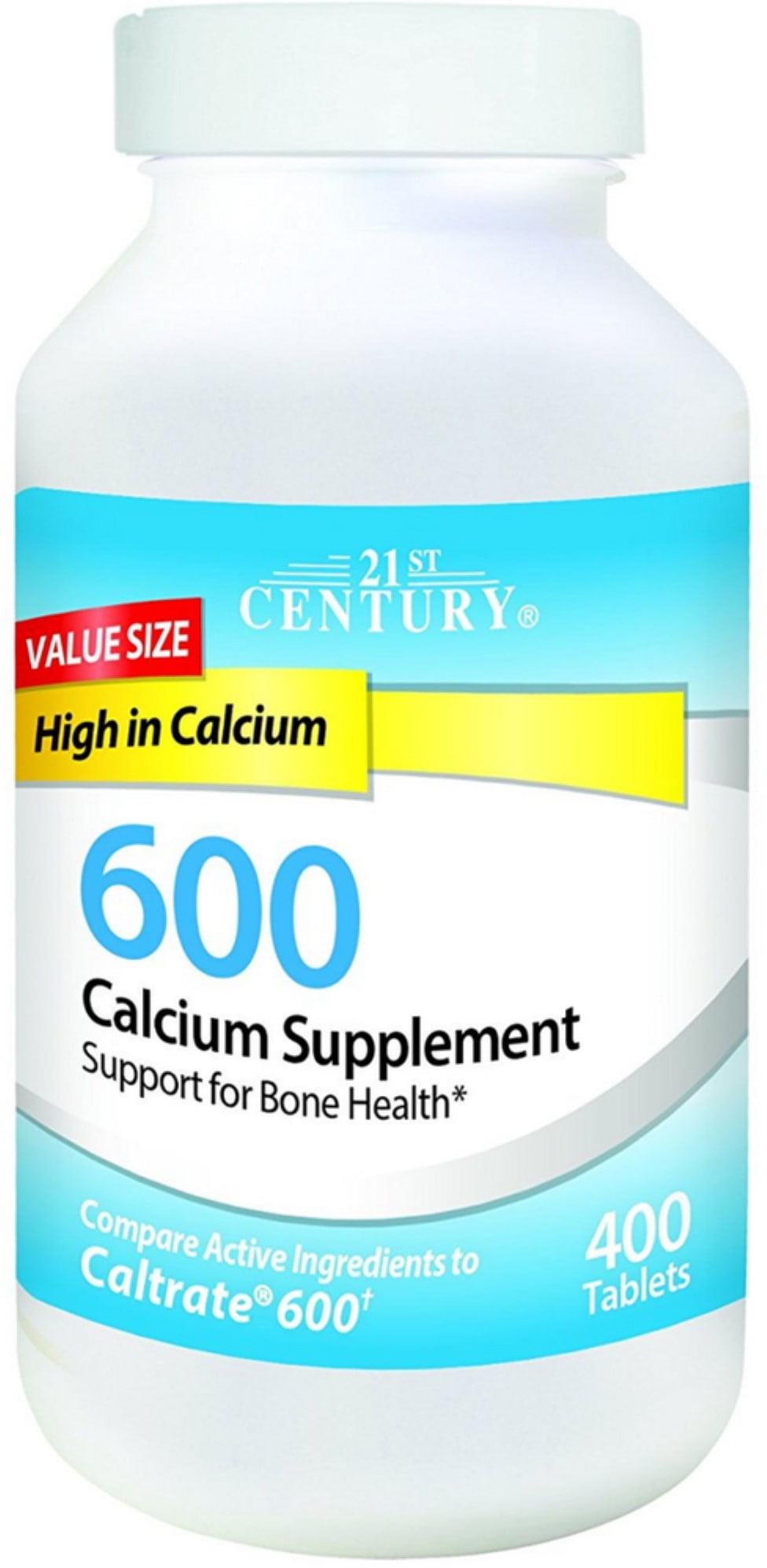 21st Century 600 Calcium Supplement Tablets, Value Size 400 ea - (Pack ...