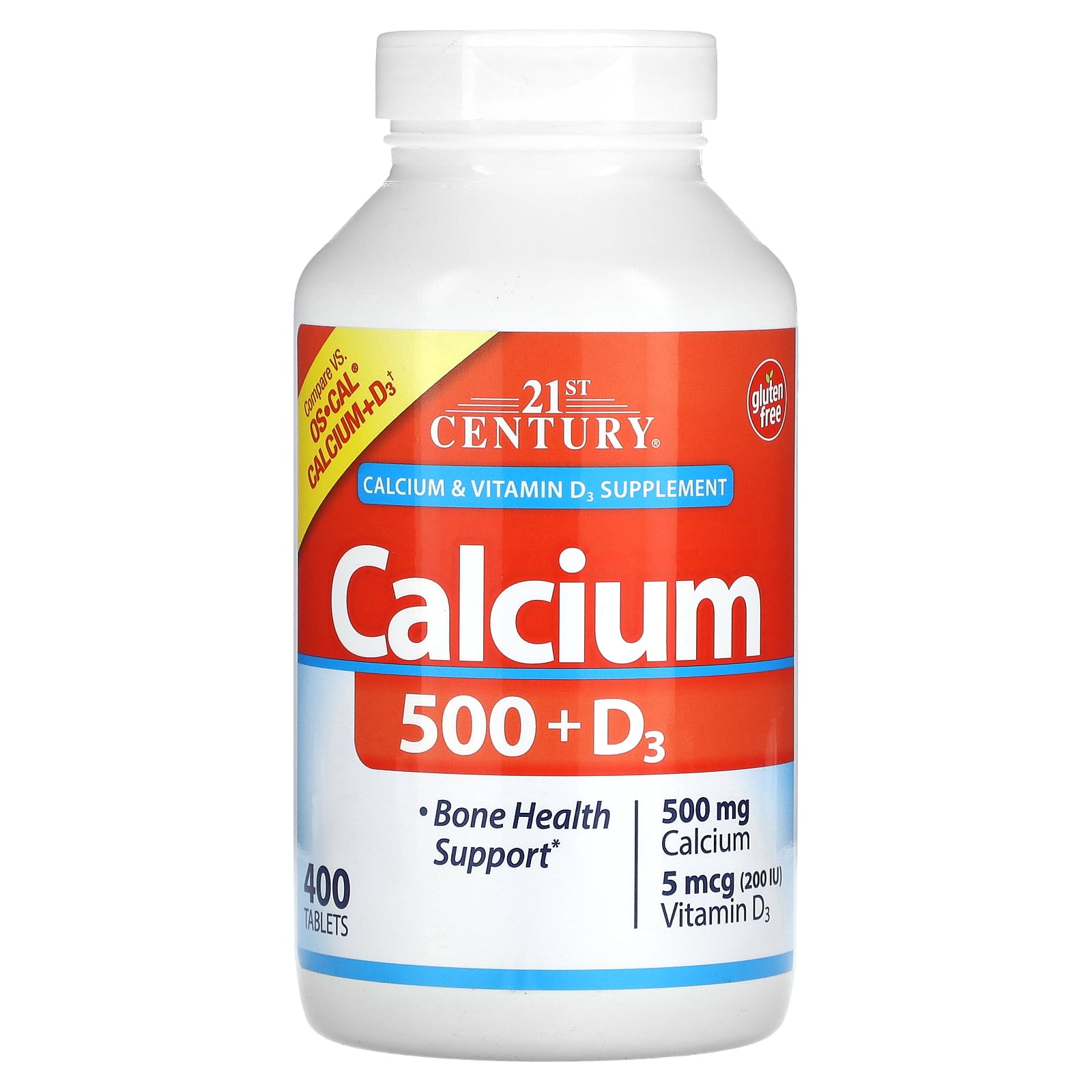 21st Century Calcium 500 + D3, 400 Tablets - Walmart Business Supplies