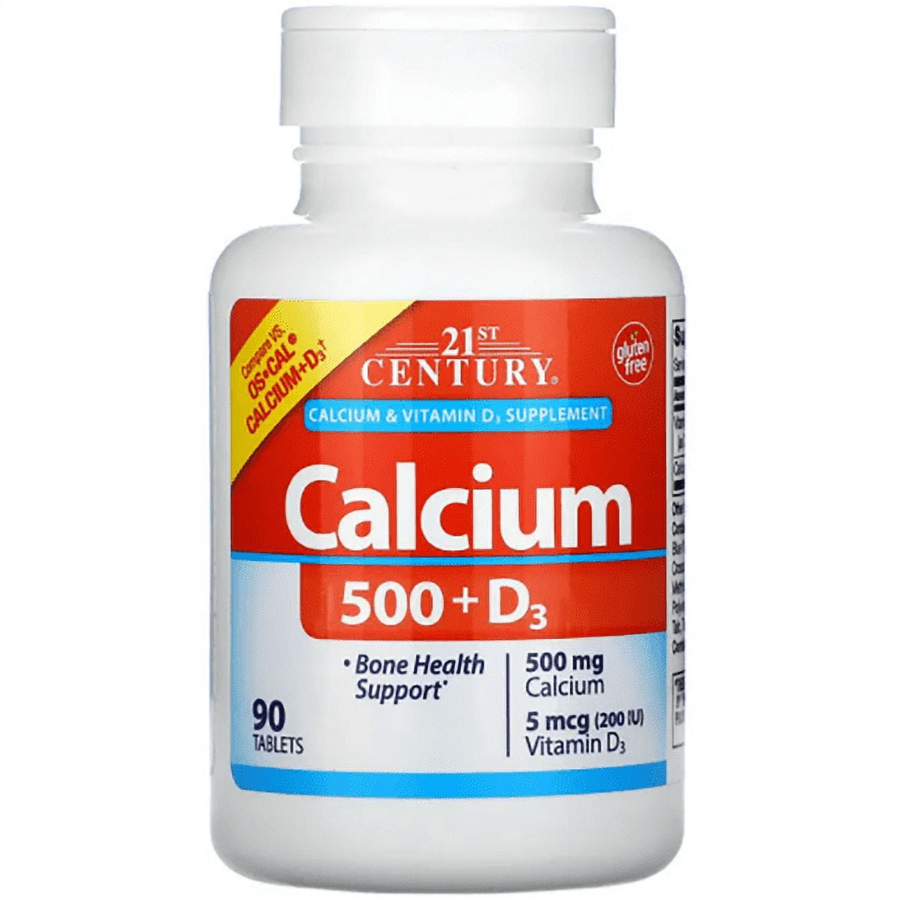 21st Century Calcium 500 + D3 500 mg/200 Iu 90 Tabs - Walmart.com