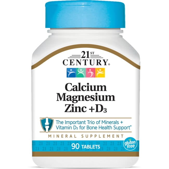 21st Century Calcium Magnesium Zinc + D3 90 Tabs - Walmart.com