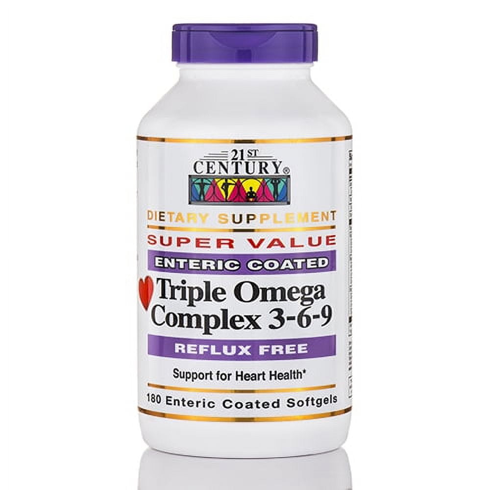 21st Century Enteric Coated Triple Omega Complex, Omega-3-6-9, Reflux ...