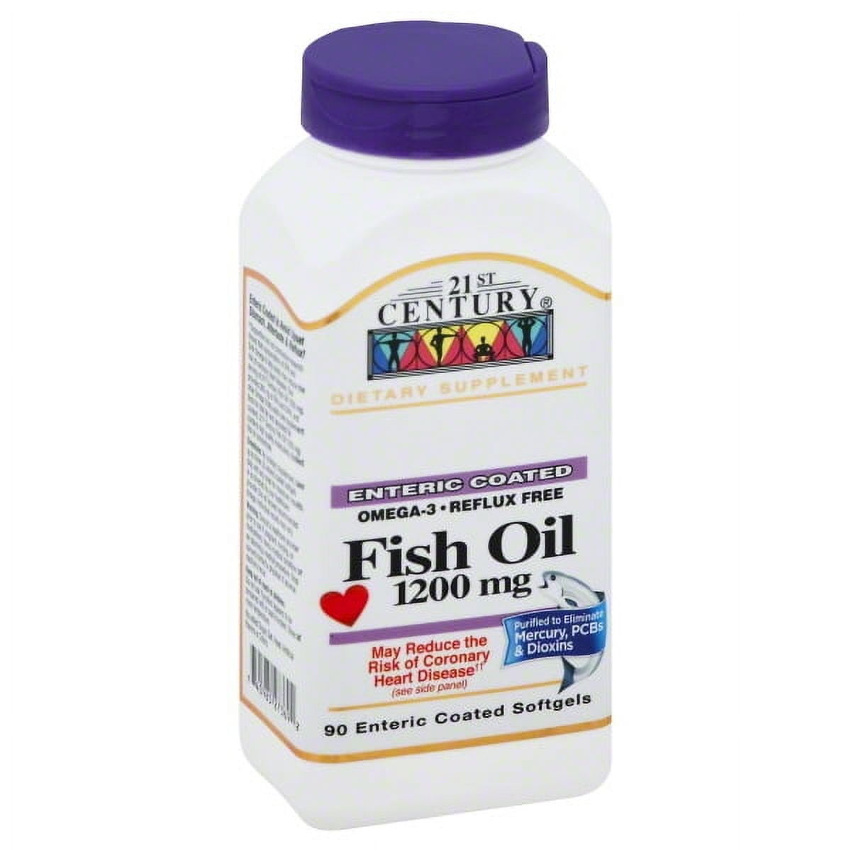 21st Century Fish Oil, 1200mg, Enteric Coated Softgels 90 Each ...