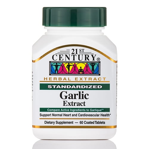 21st Century Garlic Extract, Standardized, 60 Enteric Coated Tablets ...