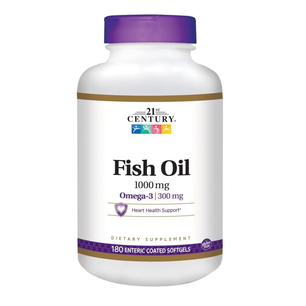 21st Century Heart Health Supplement - Fish Oil 1000mg, Omega-3 ...