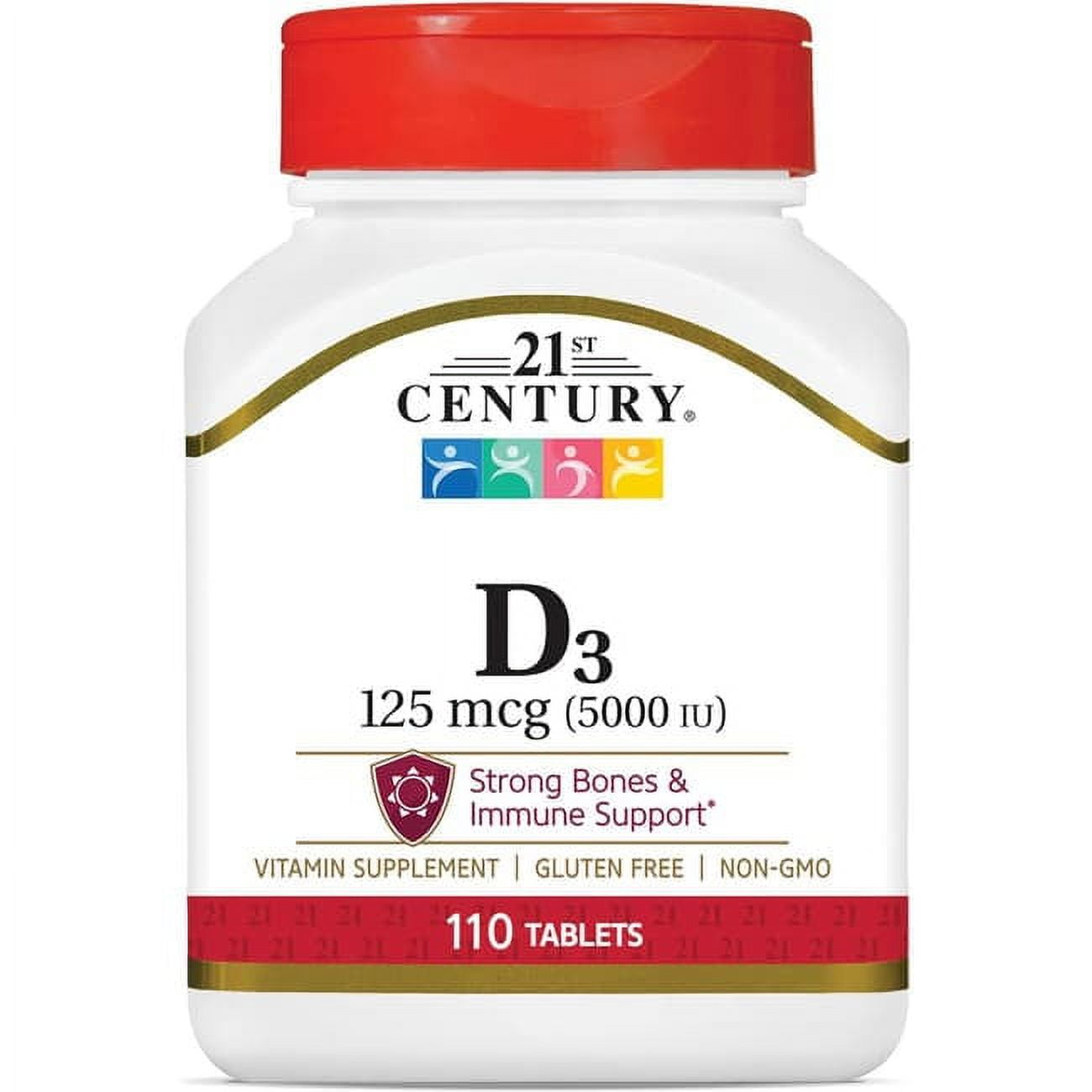 21st Century Vitamin D3, Max Strength 5000 IU, Bone & Immune Health ...