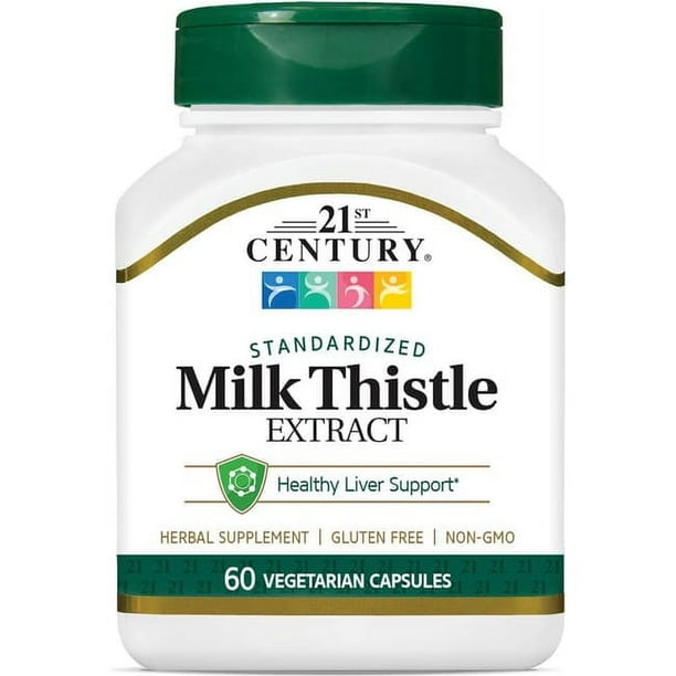 21st Century Milk Thistle Extract Capsules, 175 mg, 60 Count - Walmart ...