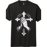 21st Century Prayer Hands Tee | Cross & Beads Graphic | Unisex ...