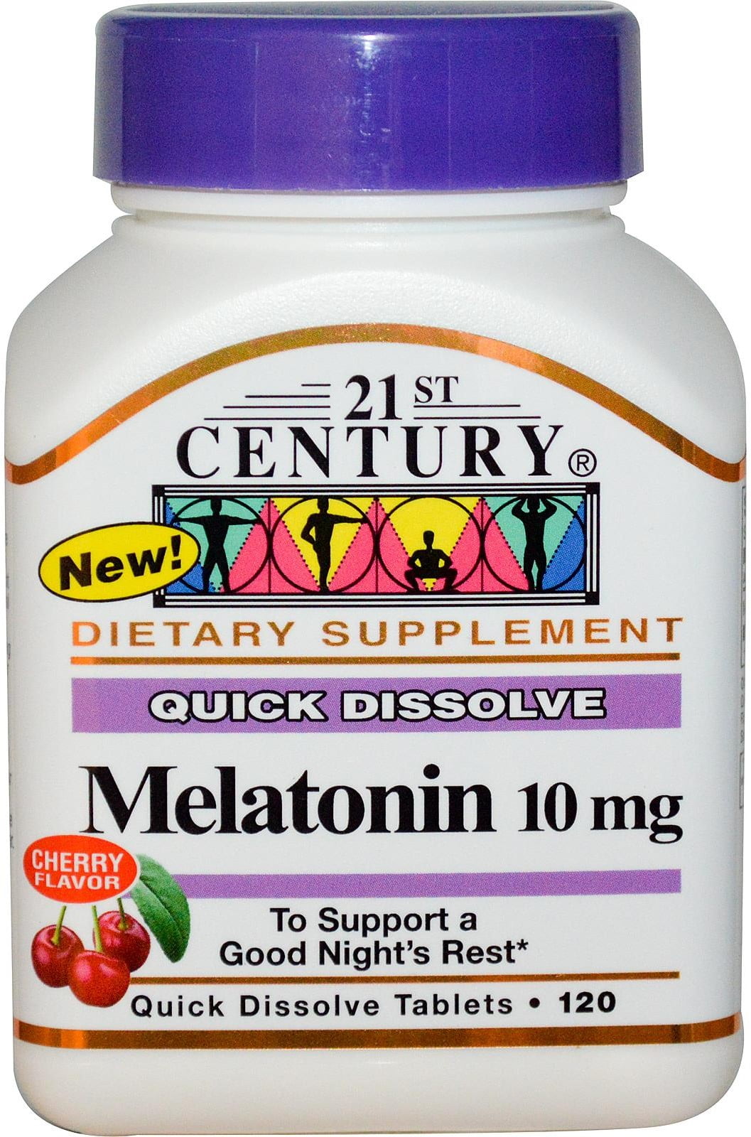 21st Century Quick Dissolve Melatonin 10mg, Cherry 120 ea (Pack of 2 ...