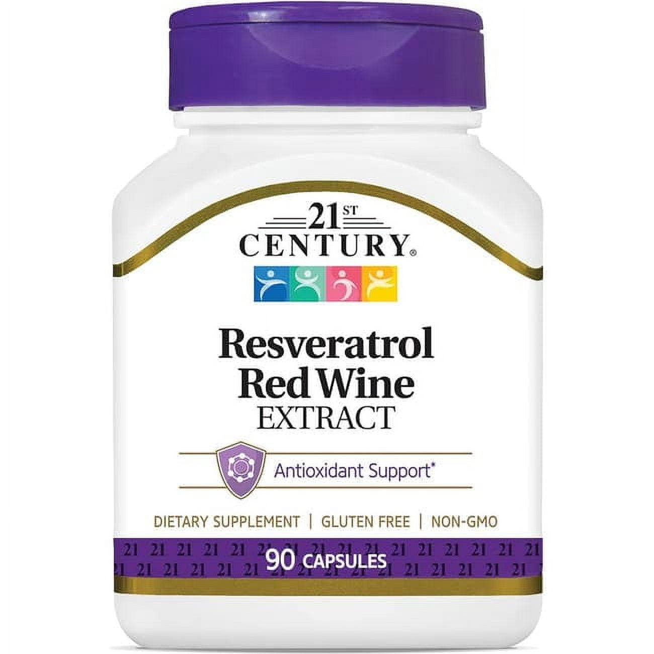 21st Century Resveratrol Red Wine Extract, Antioxidant Support ...