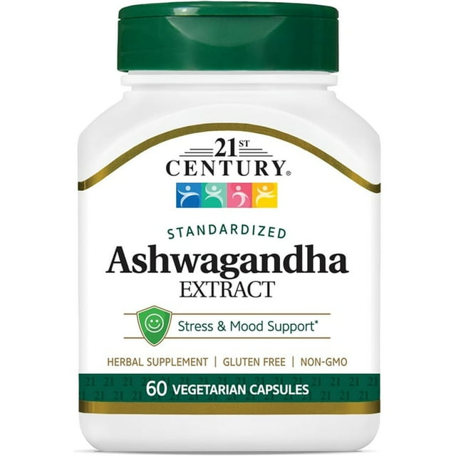 21st Century Standardized Ashwagandha Extract 60 Veg Caps - Walmart.com