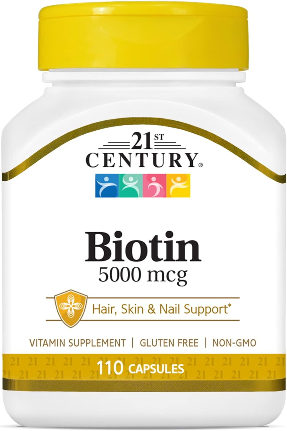 21st Century Super Potency Biotin Capsules, 5000 mcg, 110 Count ...