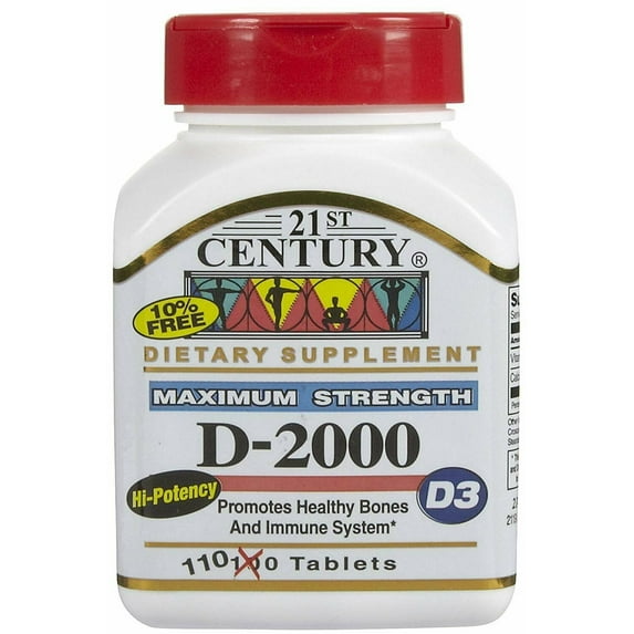 21st Century Vitamin D-2000 Tablets - 110 ct, Pack of 2 - Walmart.com