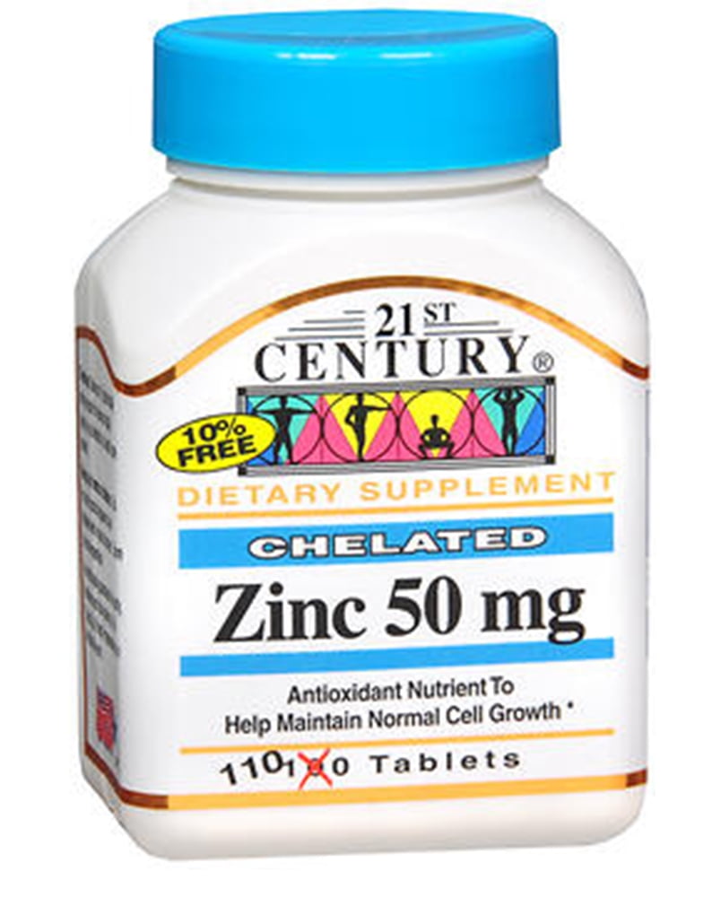 21st Century Chelated Zinc 50 mg 110 Tabs - Walmart.com