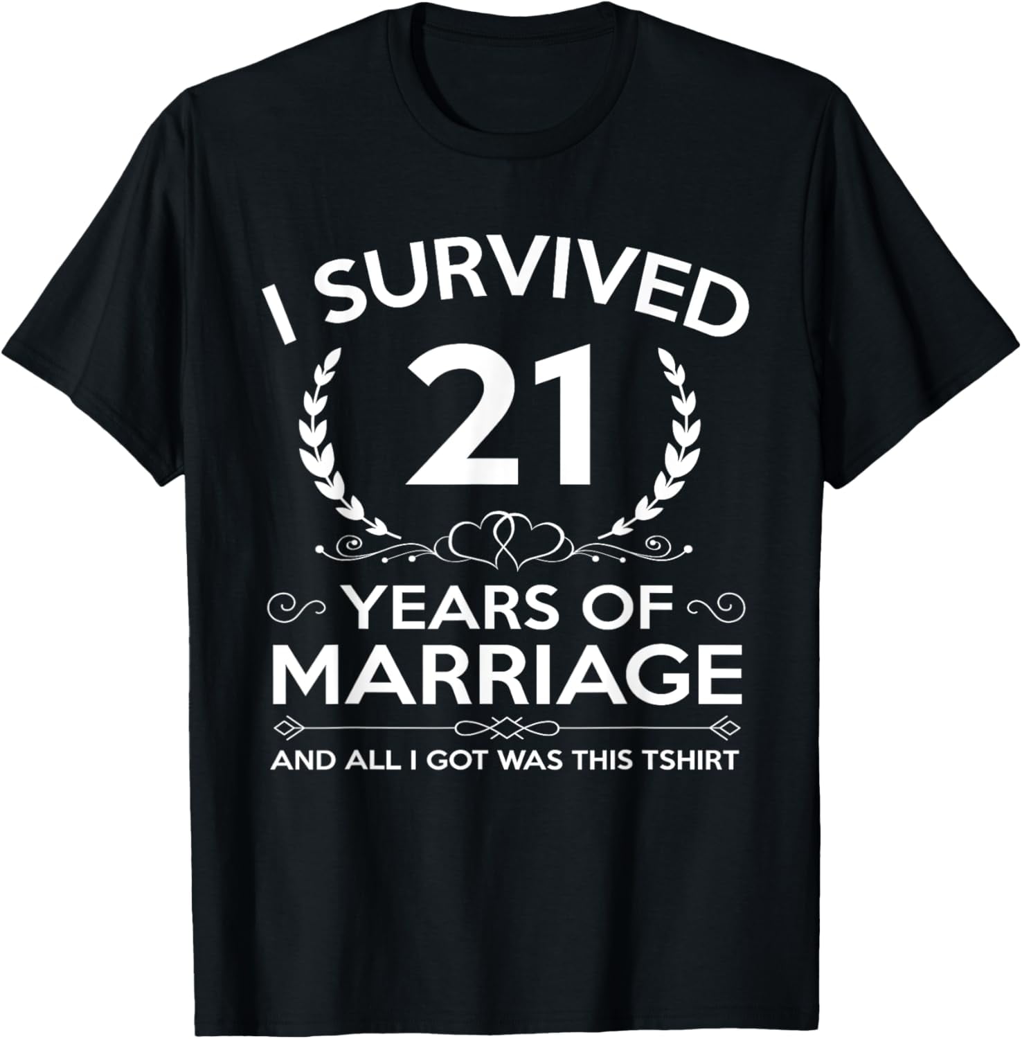 21st Wedding Anniversary Gifts Couples Husband Wife 21 Years T-Shirt ...