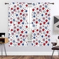 21x 63 Inch 4th of July Patriotic Curtains Red White Blue Star Pattern ...
