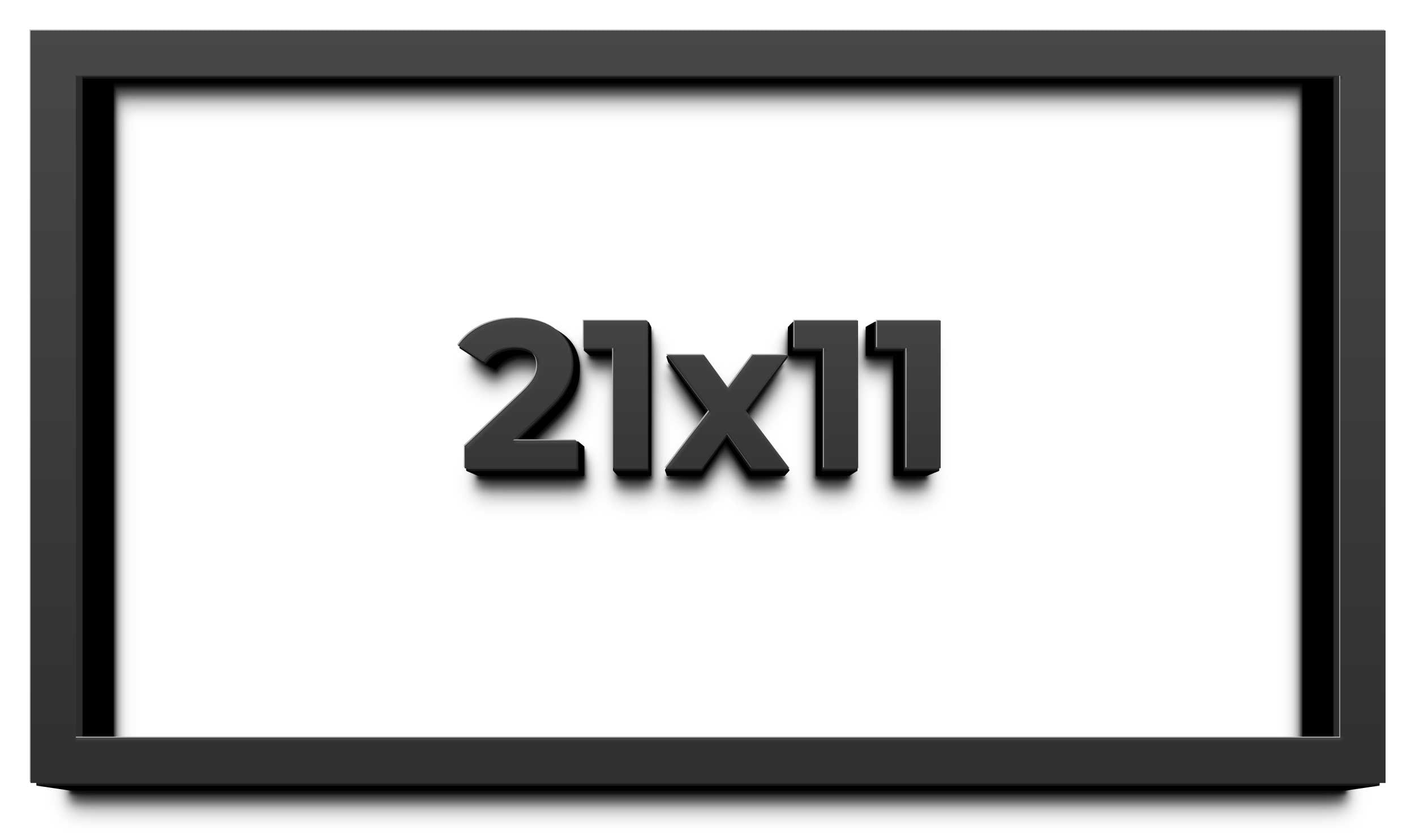 21x11 Shadow Box Frame Black | 1 inches Deep Real Wood Contemporary ...