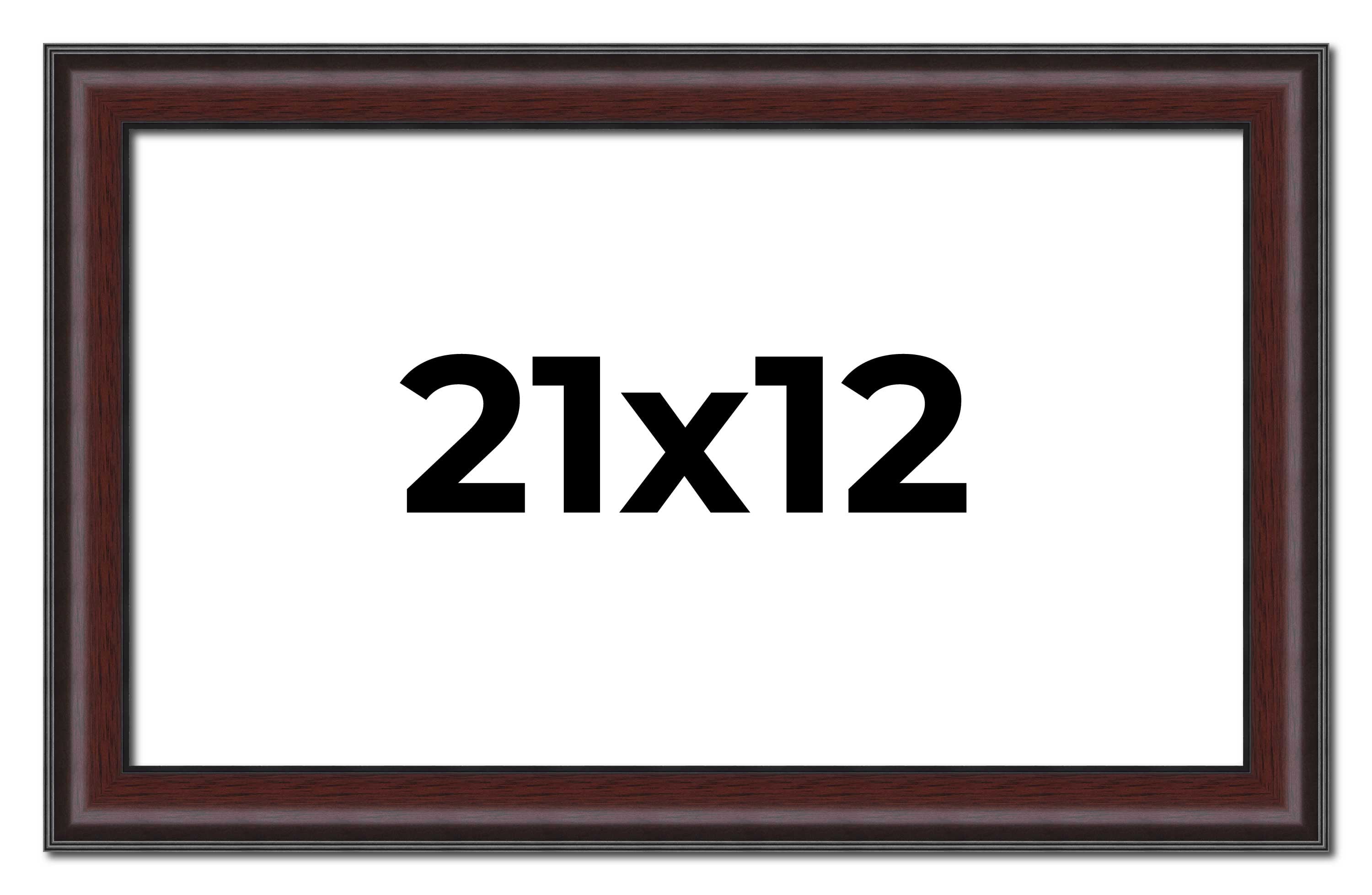 21x12 Frame Brown Round Mahogany Solid Wood Picture Frame | 1.625 Inch ...