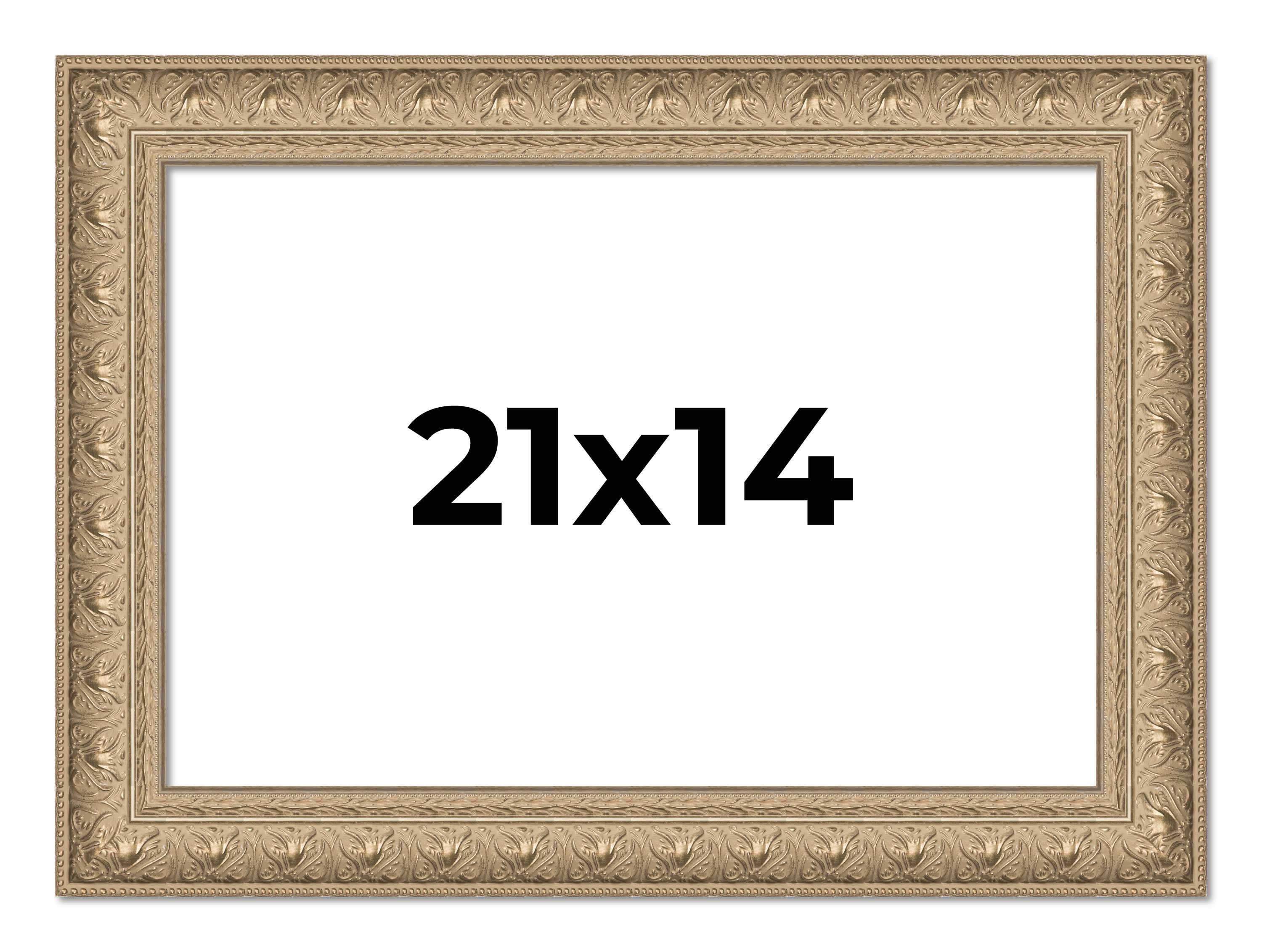 21x14 Frame Ornate Silver Beaded Solid Wood Picture Frame Width 2.5 ...