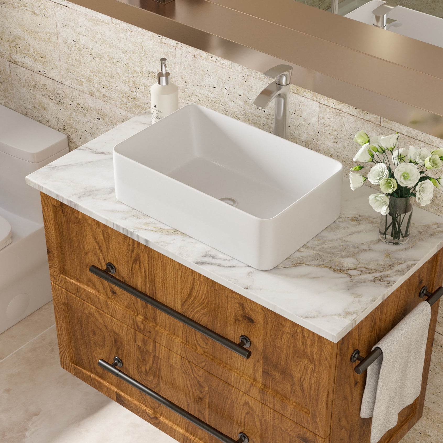21x14 Inch Bathroom Sink, Ceramic & White / Low Absorption, Beautiful ...