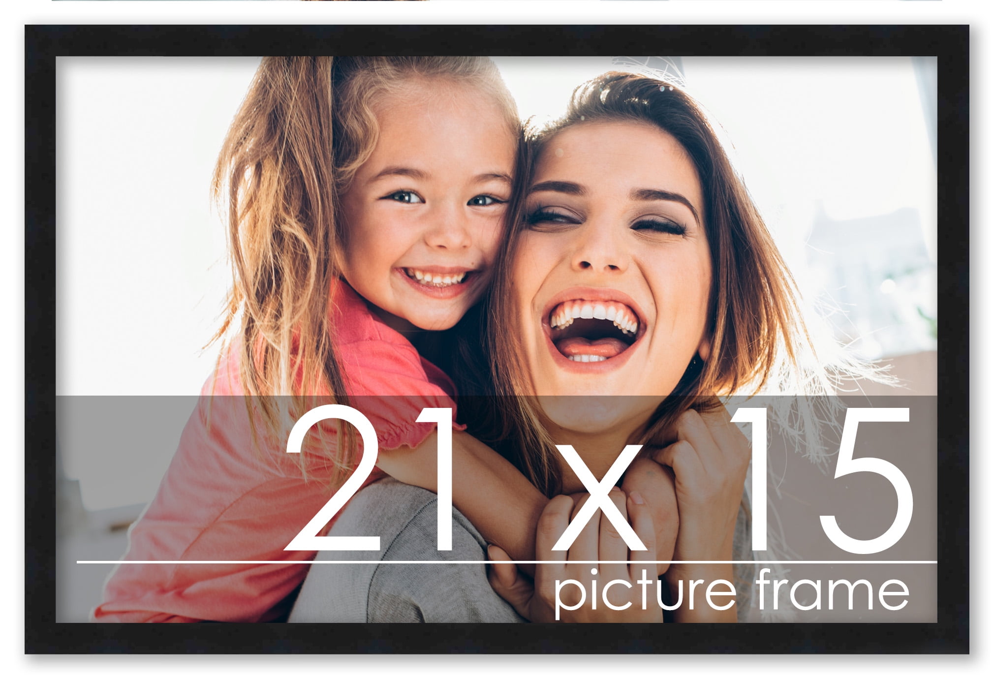 21x15 Black Wood Picture Frame - UV Acrylic, Foam Board Backing ...