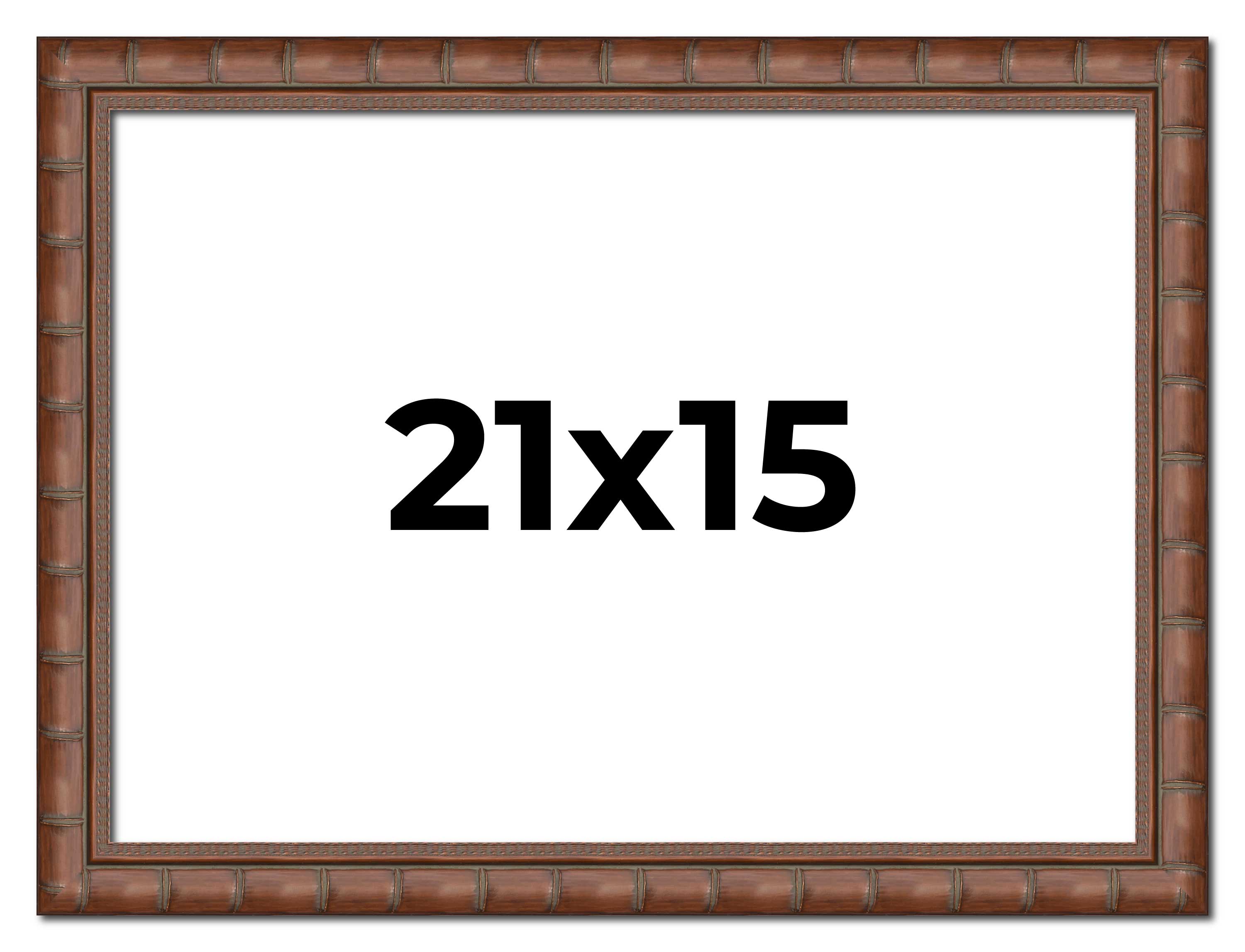 21x15 Dark Brown Bamboo Real Wood Picture Frame Width 1.5 inches ...