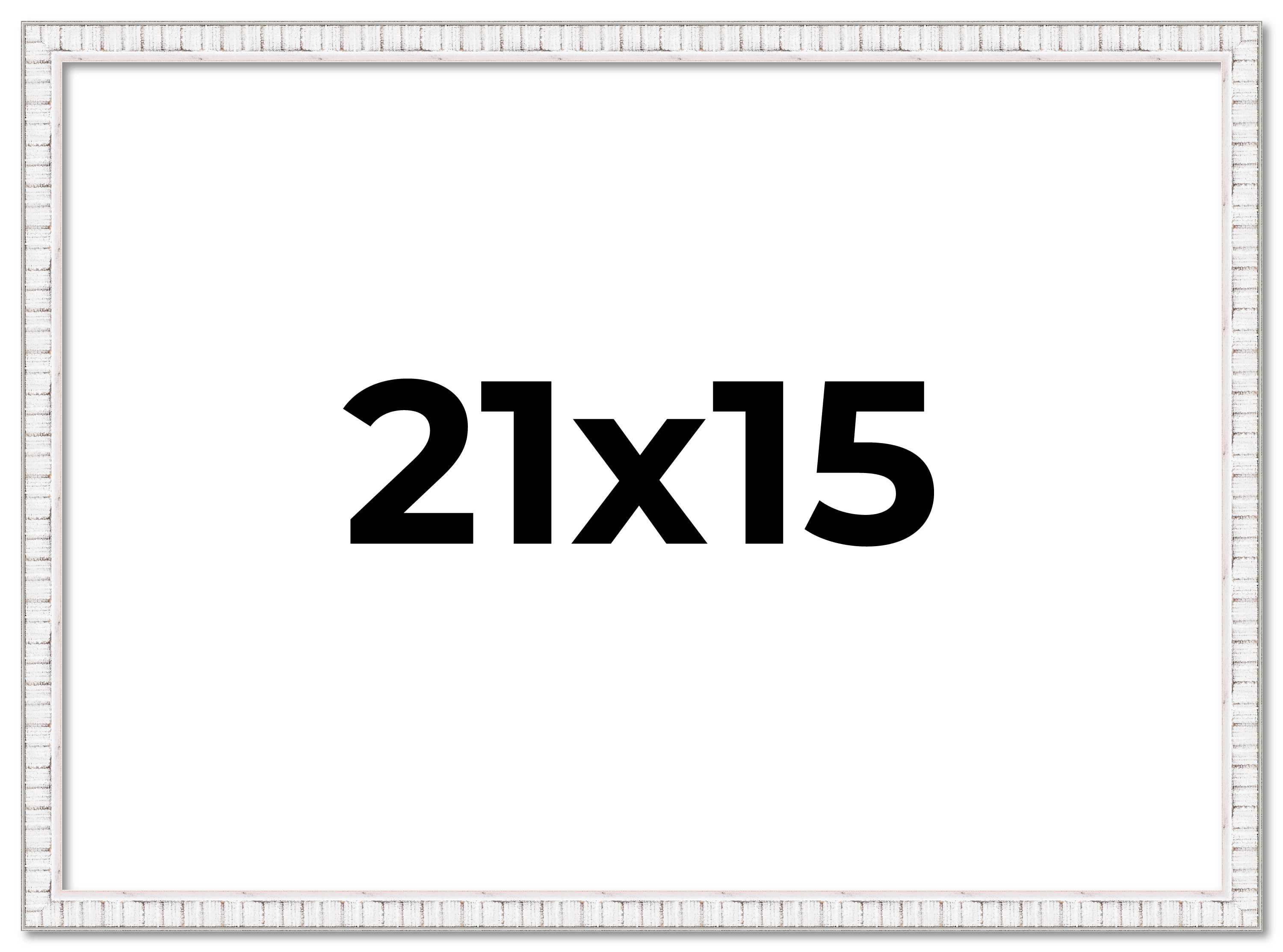 21x15 Frame White Scuffed Rustic Solid Wood Picture Frame | 0.75 Inch ...