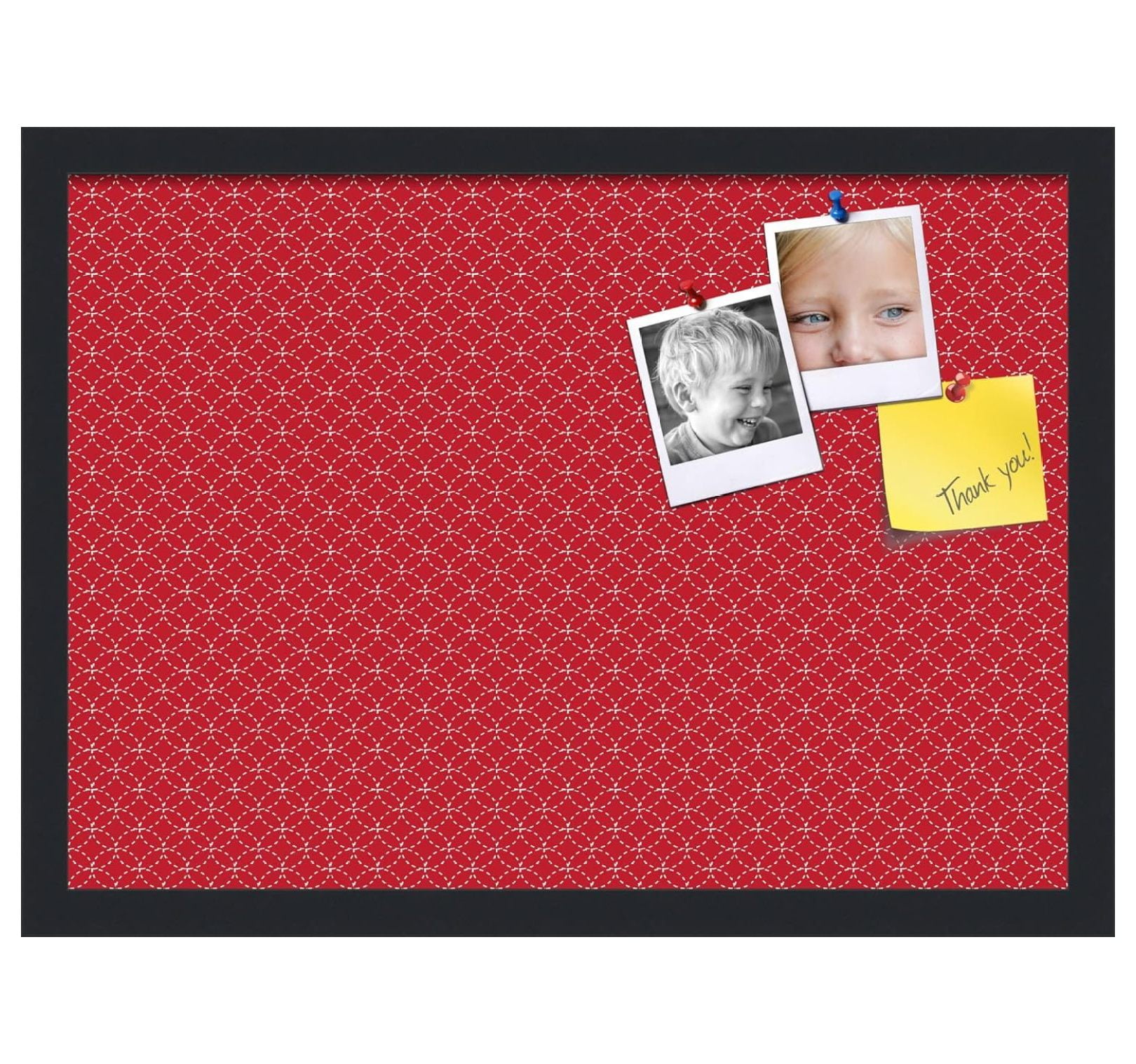 21x15 Inch Cork Bulletin Board. This Decorative Framed Pin Board Comes ...