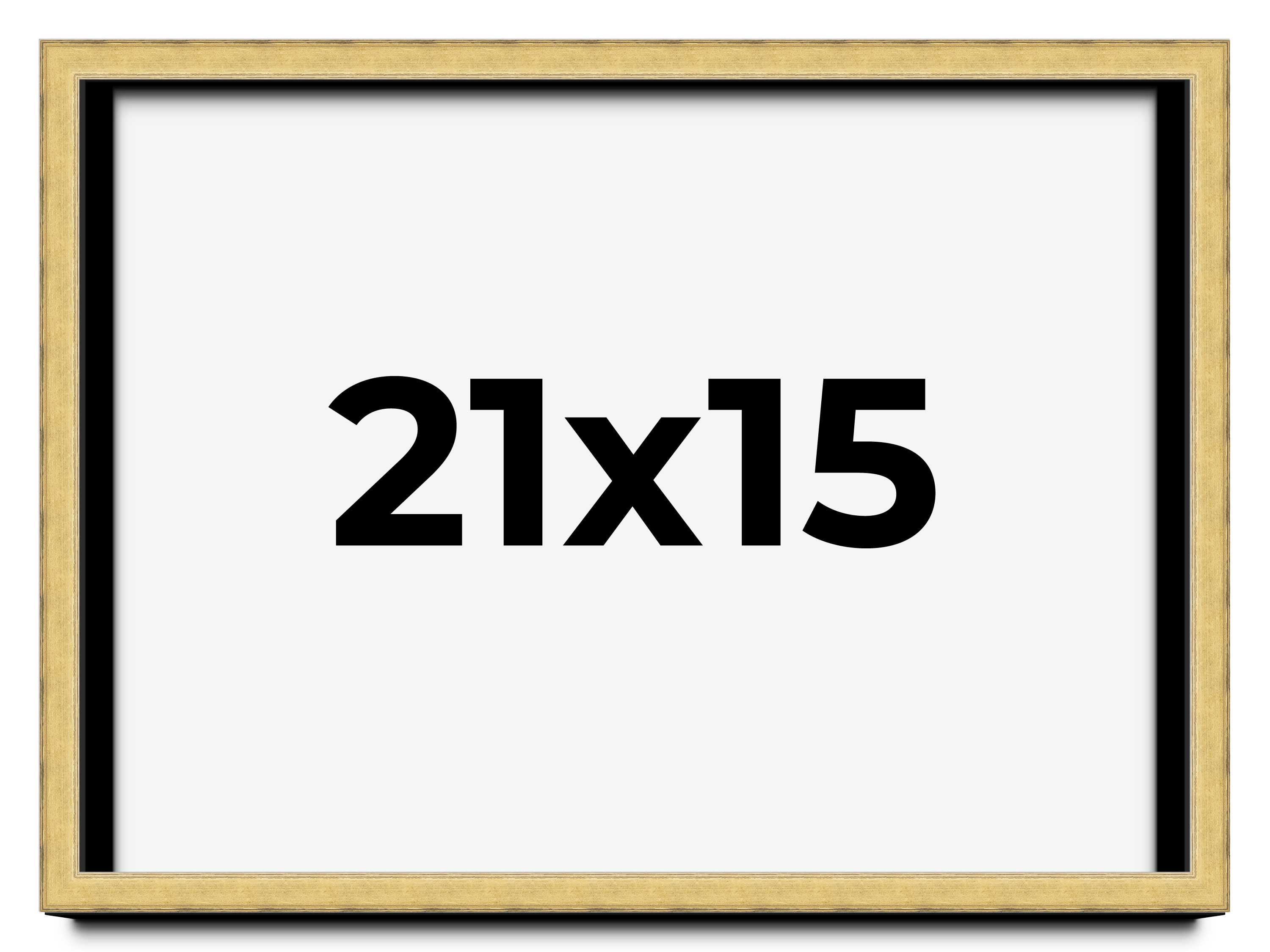 21x15 Shadow Box Frame Gold | 1.375 Inches Deep Real Wood Contemporary ...
