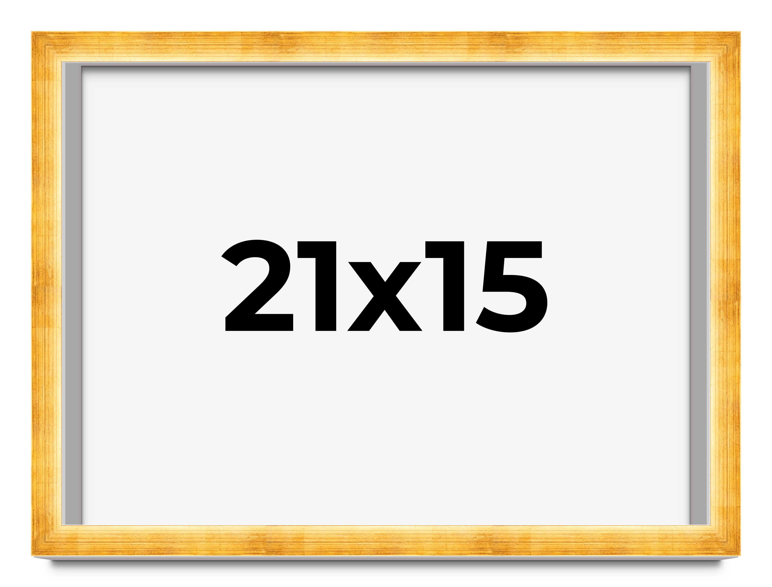 21x15 Shadow Box Frame Gold | 1.625 Inches Deep Real Wood Traditional ...