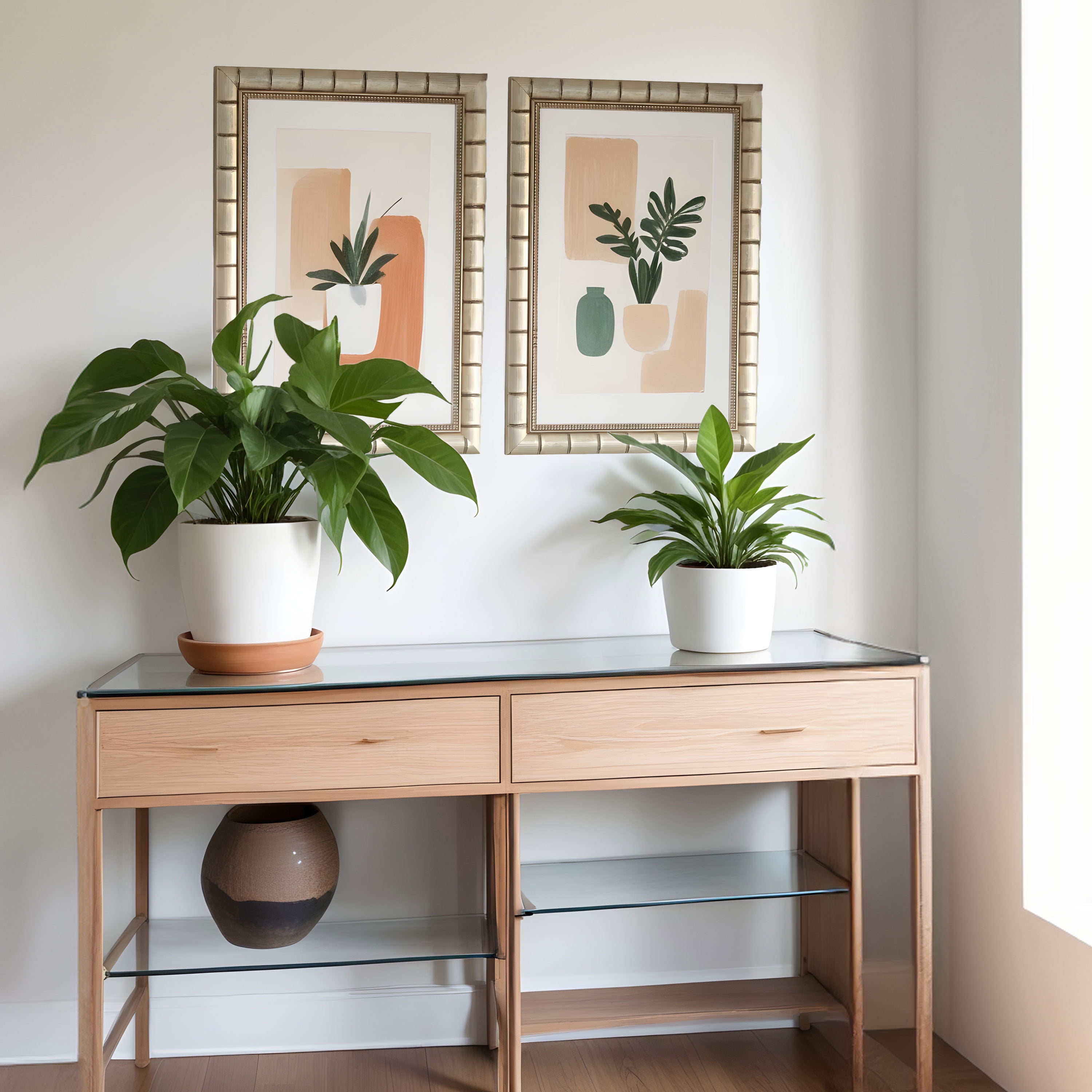 21x21 Bamboo Silver Wood Picture Square Frame - Includes UV Acrylic ...