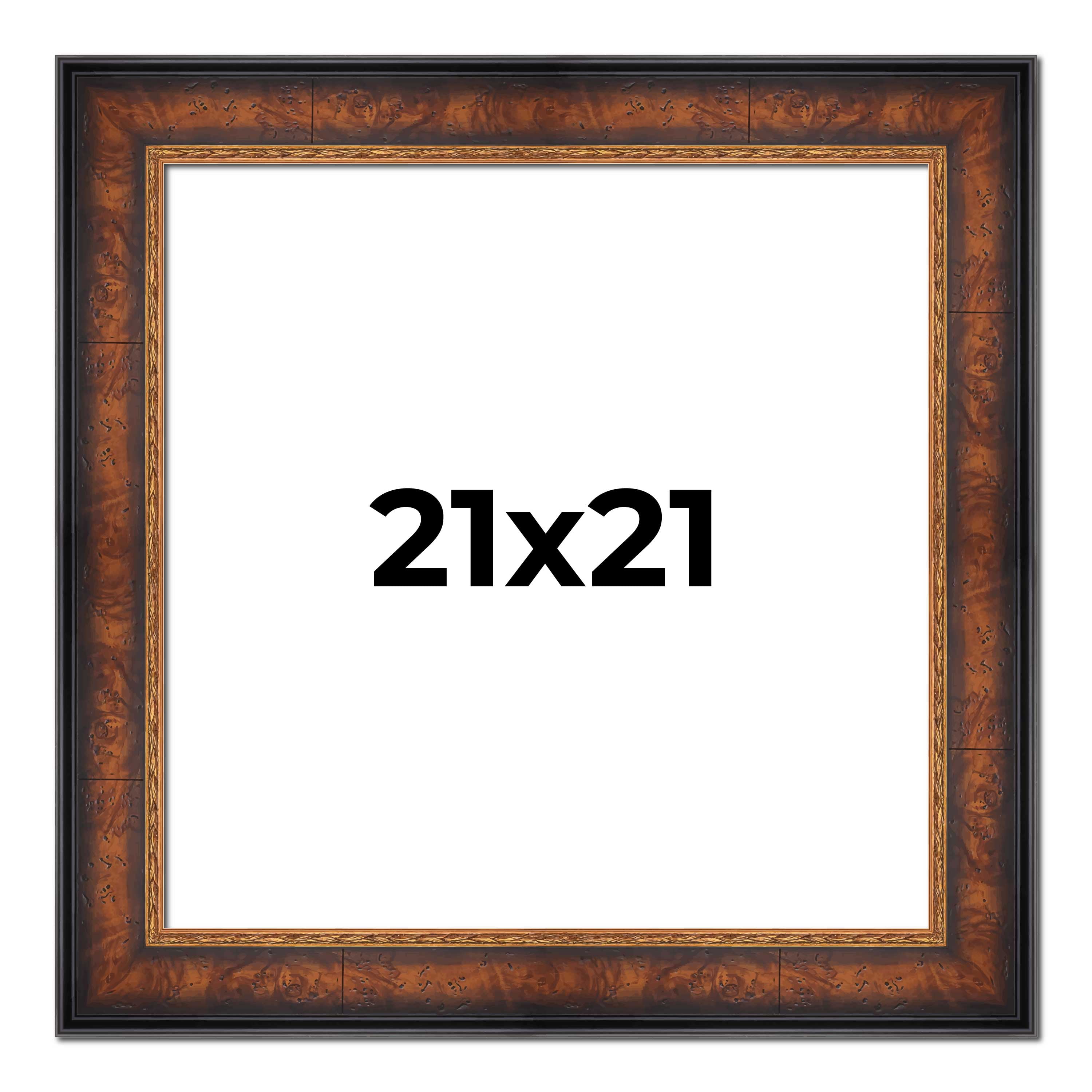 21x21 Frame Brown Walnut Gold Ornate Trim Solid Wood Plein Air Picture ...