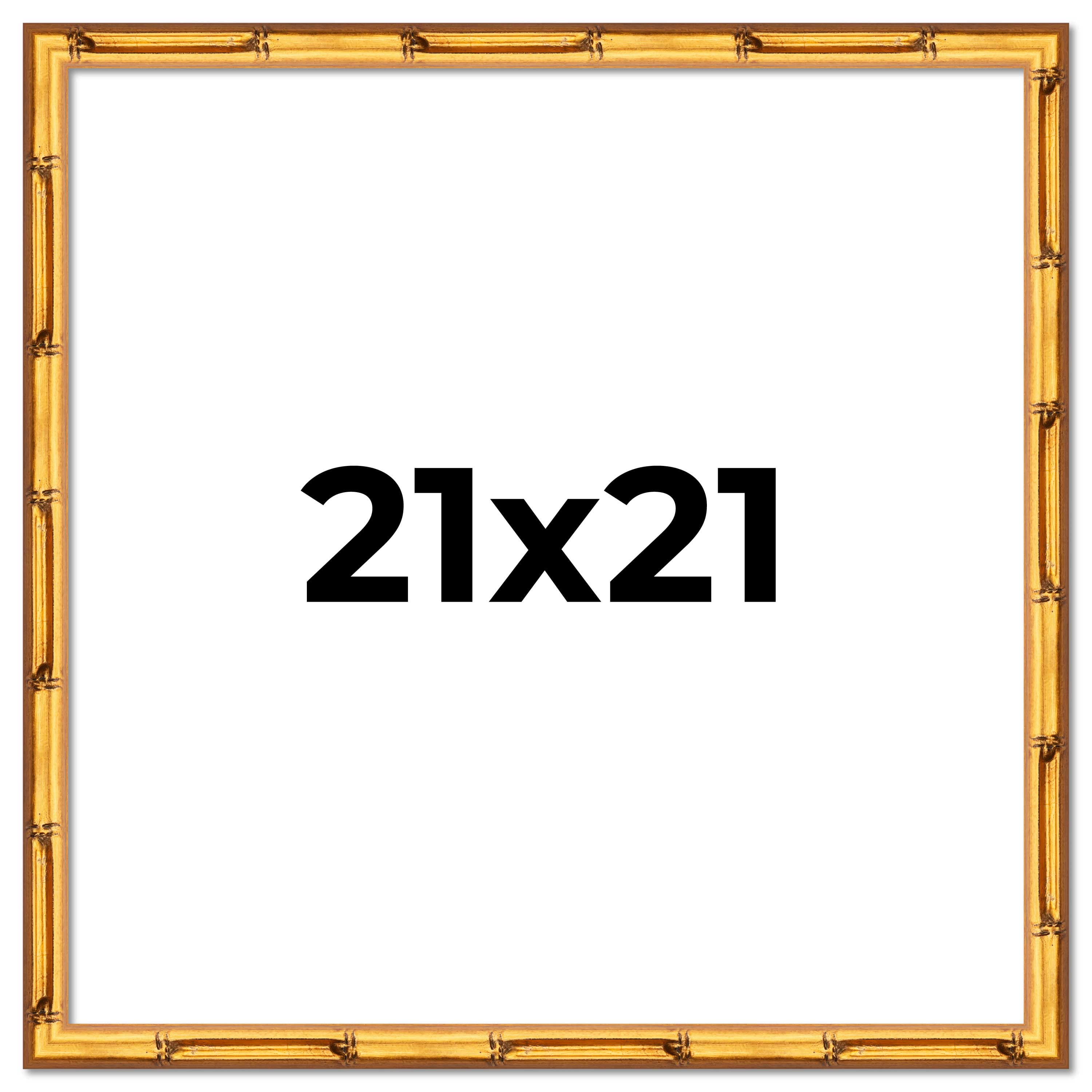 21x21 Frame Gold Bamboo Picture Frame - Modern Photo Frame Includes UV ...