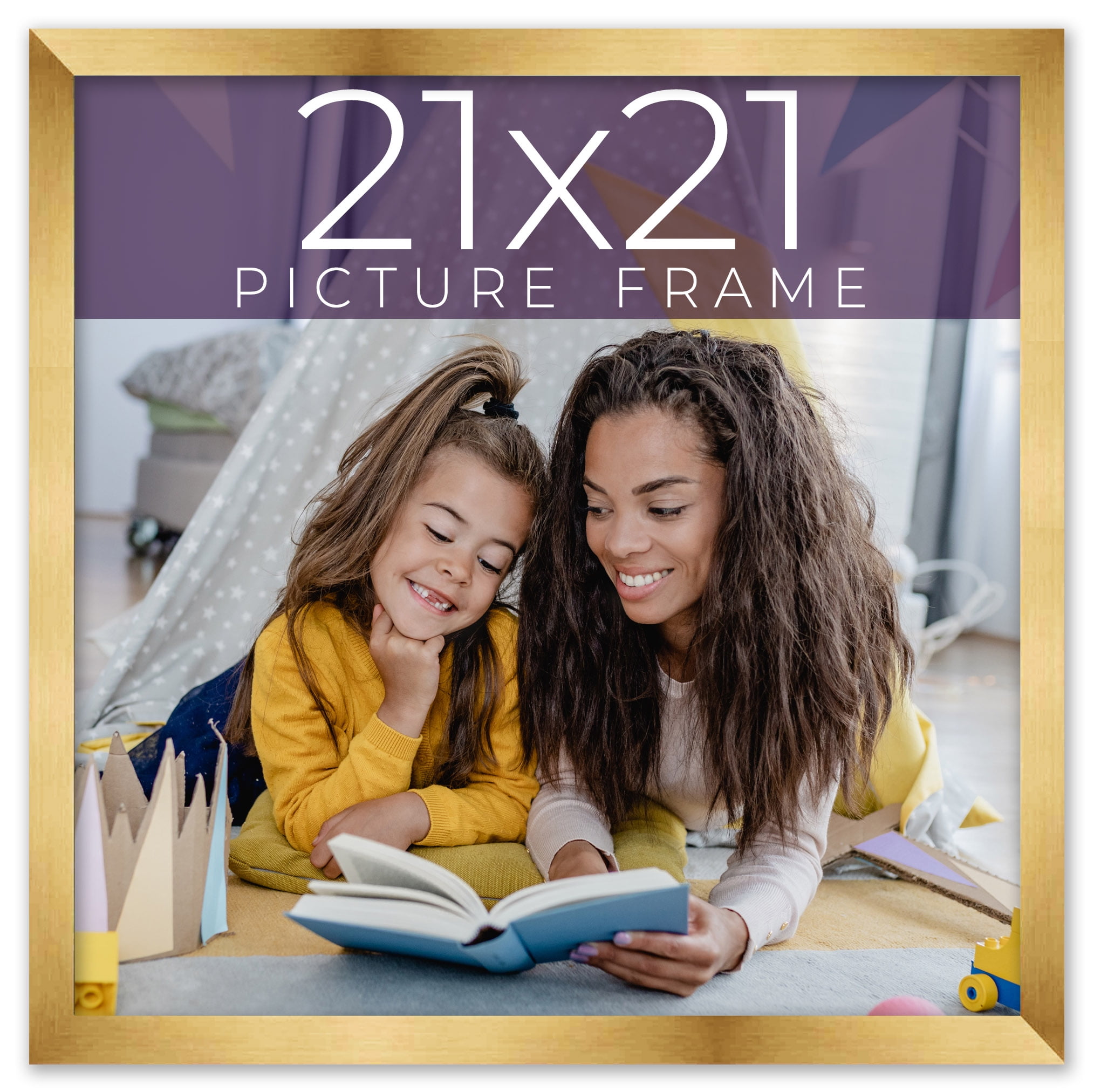 21x21 Frame Gold Bronze Solid Wood Picture Frame Width 0.75 Inches ...