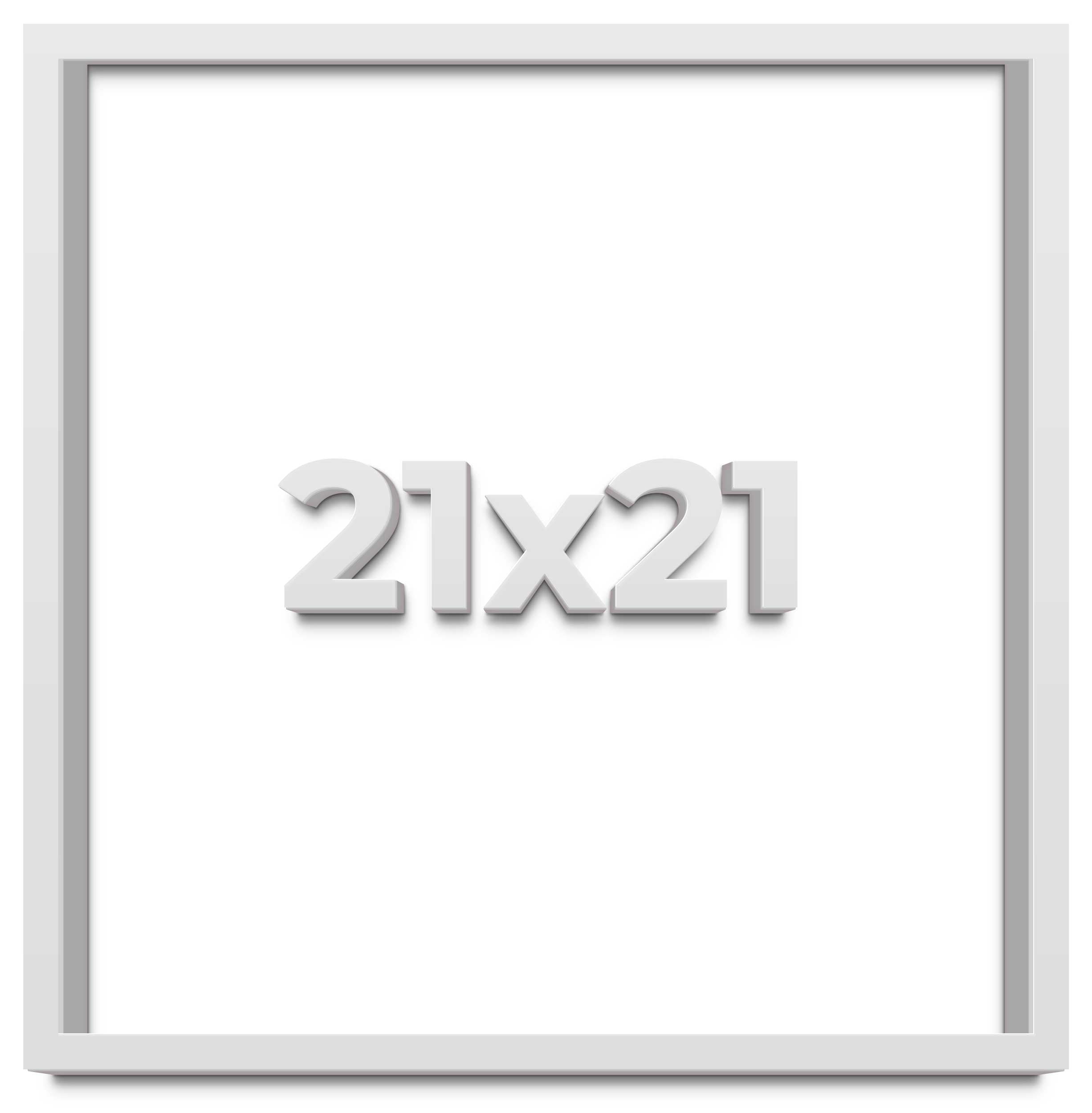 21x21 Shadow Box Frame White | 1 Inches Deep Real Wood Contemporary ...
